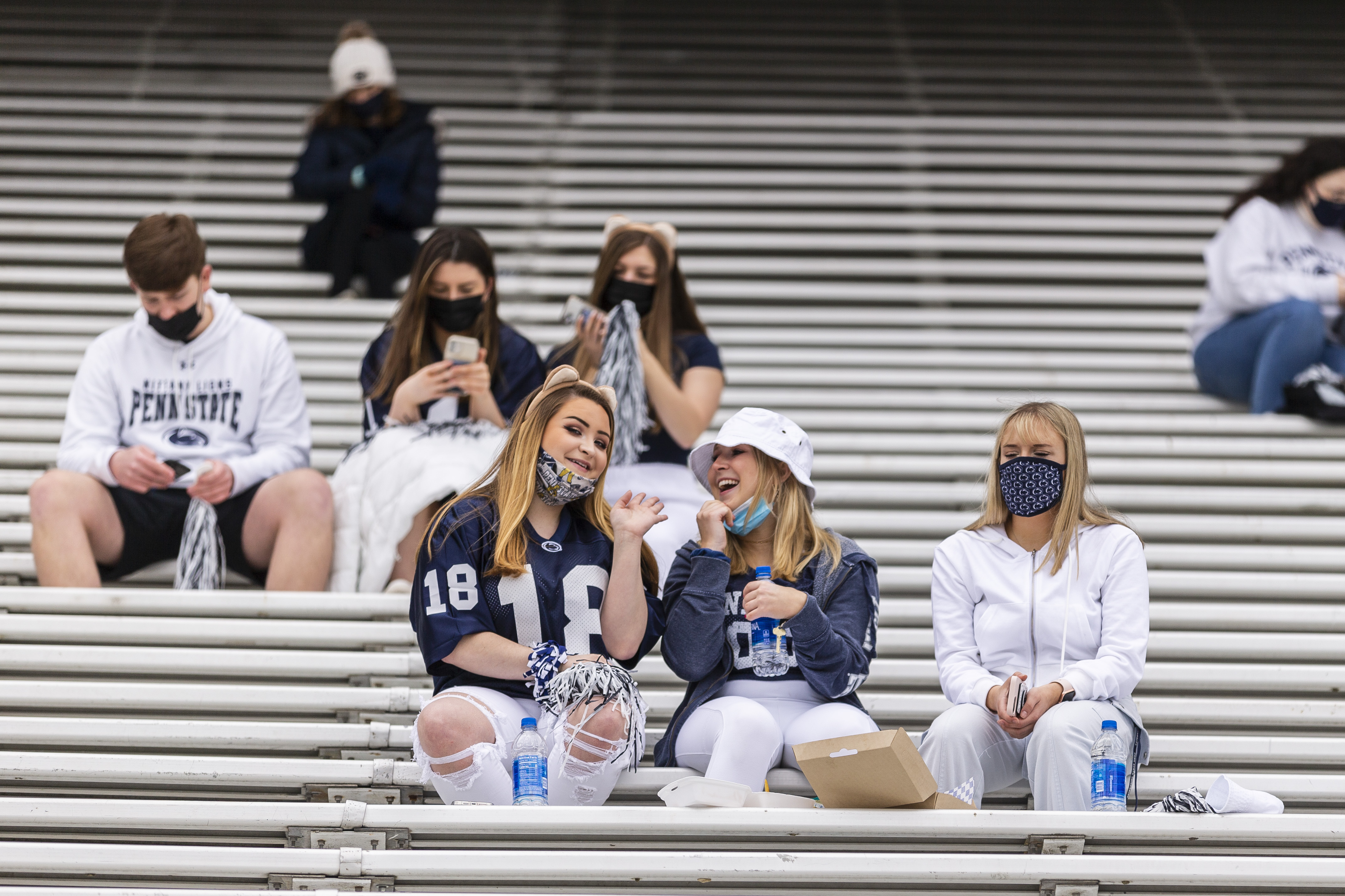 Penn State football practice faces in the crowd. April 17, 2021 ...