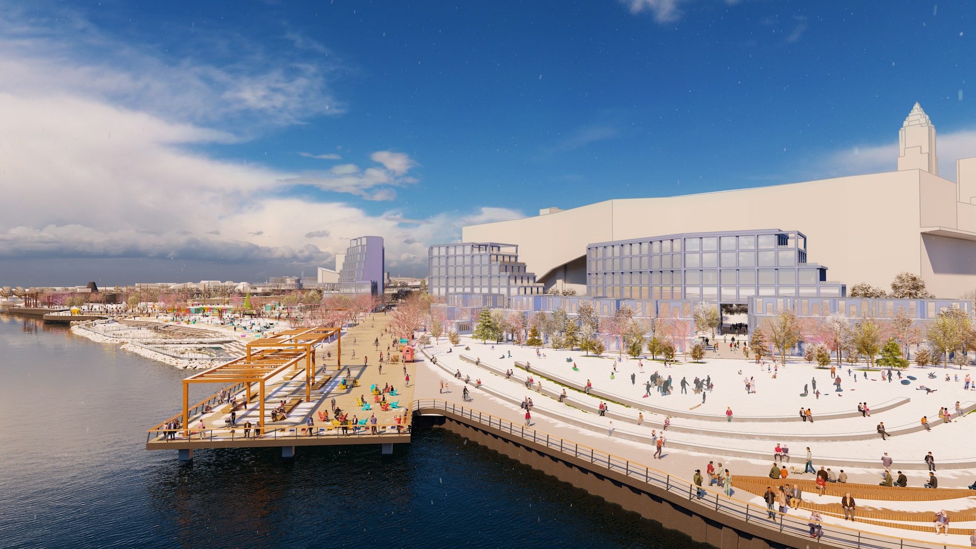 Latest plans for downtown Cleveland lakefront at 60% completion ...