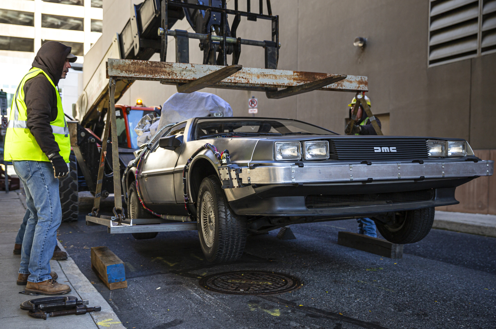 DeLorean Back to the Future time machine arrives at Whitaker Center ...