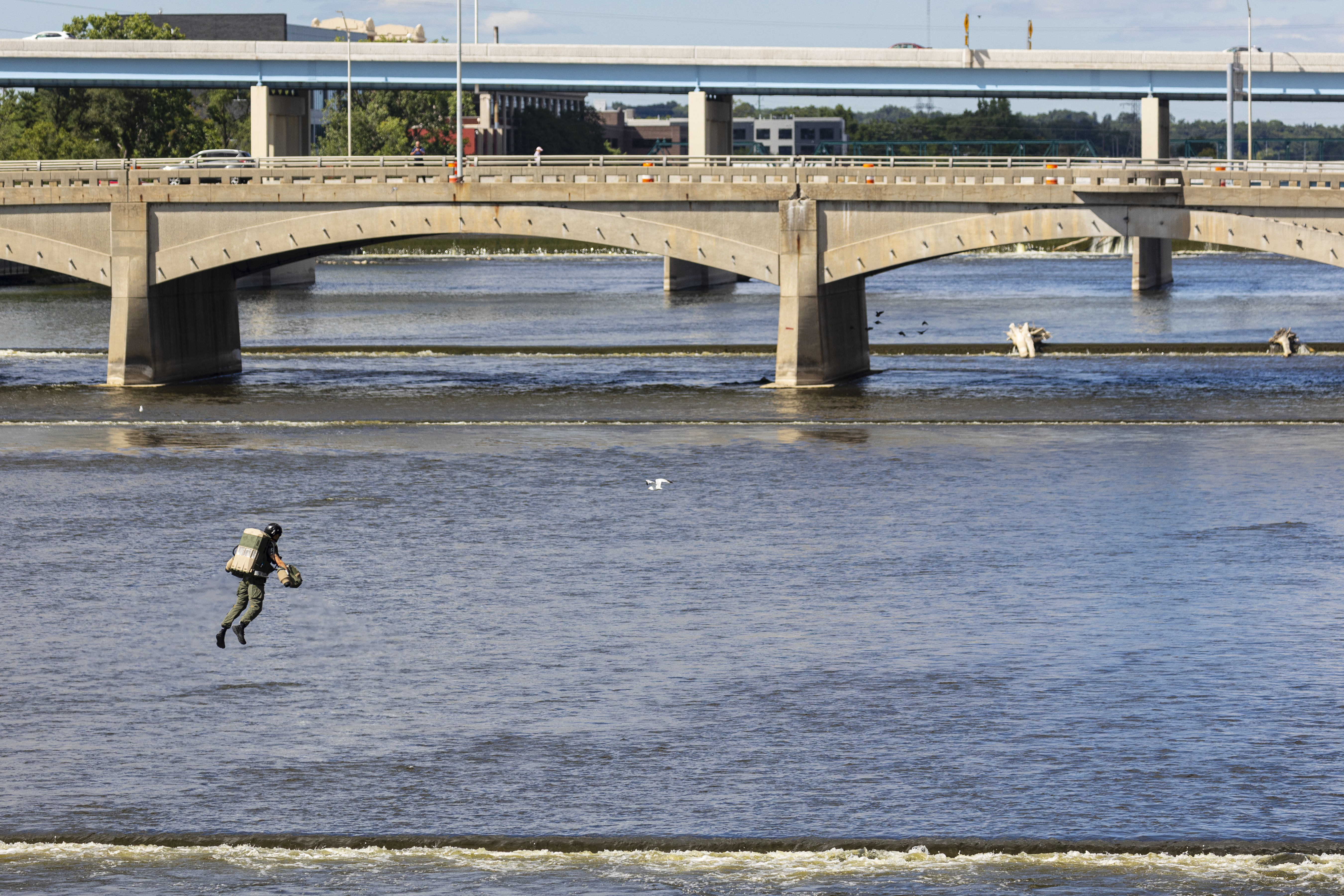 Man flies over Grand Rapids during jet suit demonstration - mlive.com