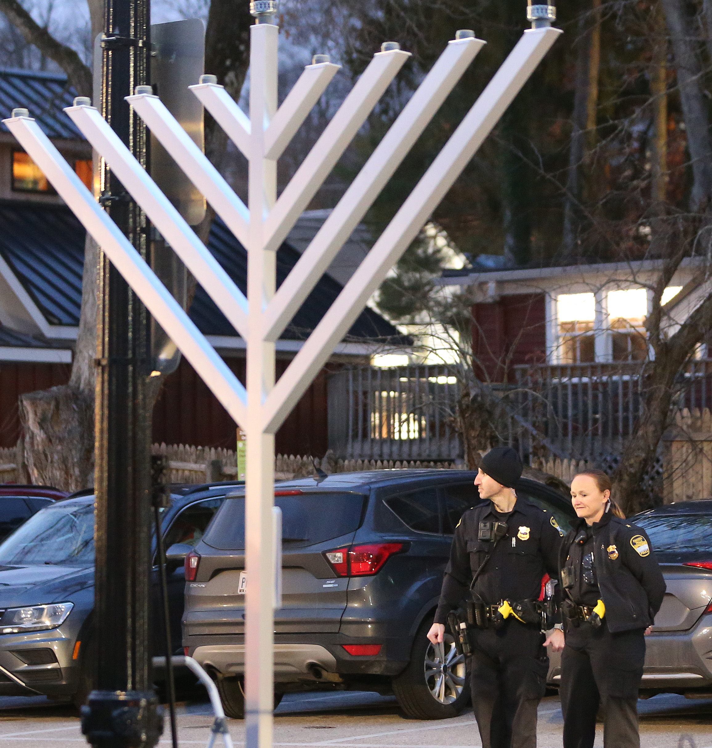 Hanukkah celebration with the menorah lighting in Chagrin Falls ...