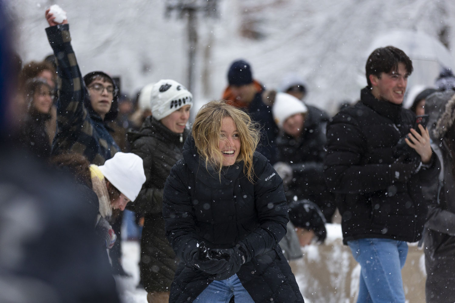 Scenes from a snowball fight at the University of Michigan Diag - mlive.com