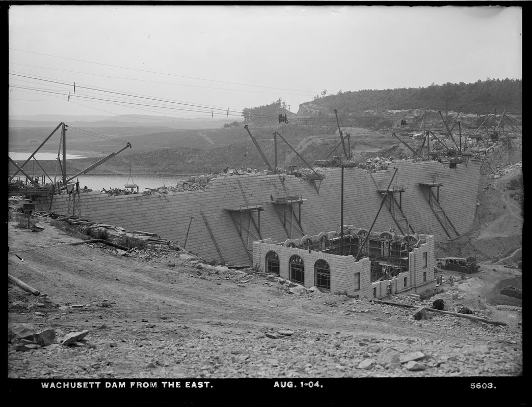 Historic photos of the construction of the Wachusett Dam in Clinton ...