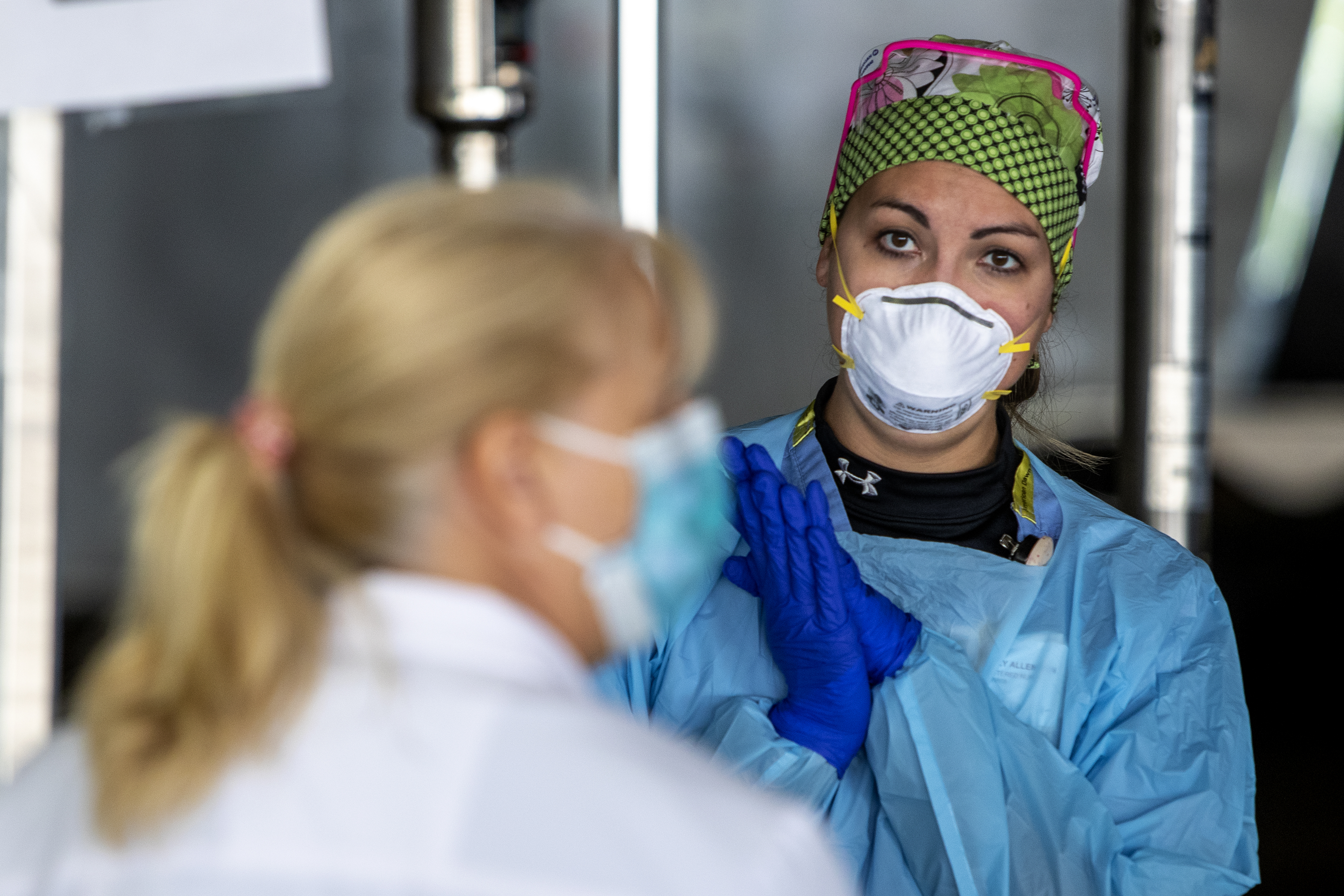 Mercy Health Saint Mary's drive-through coronavirus testing center ...