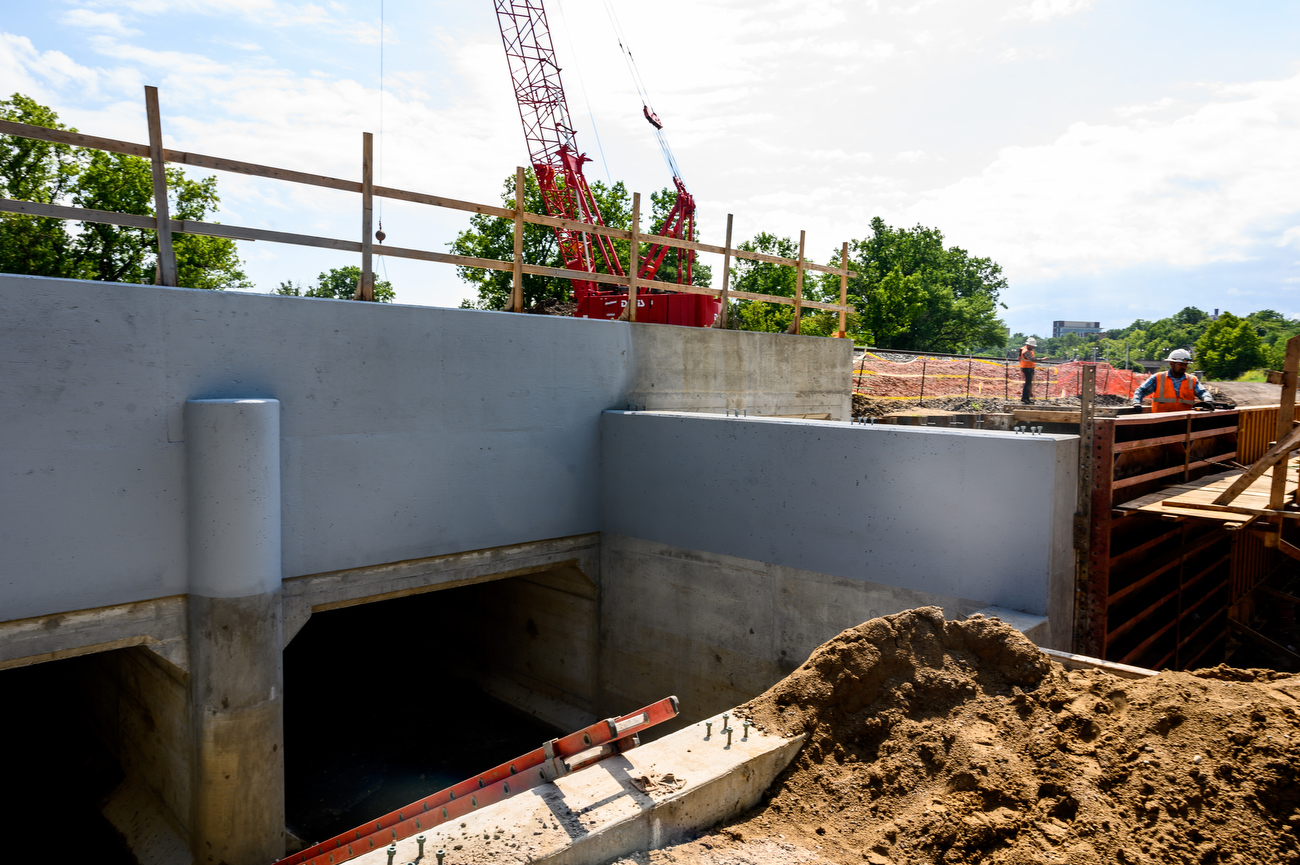 Culverts complete, pedestrian tunnel under construction near Argo Dam ...