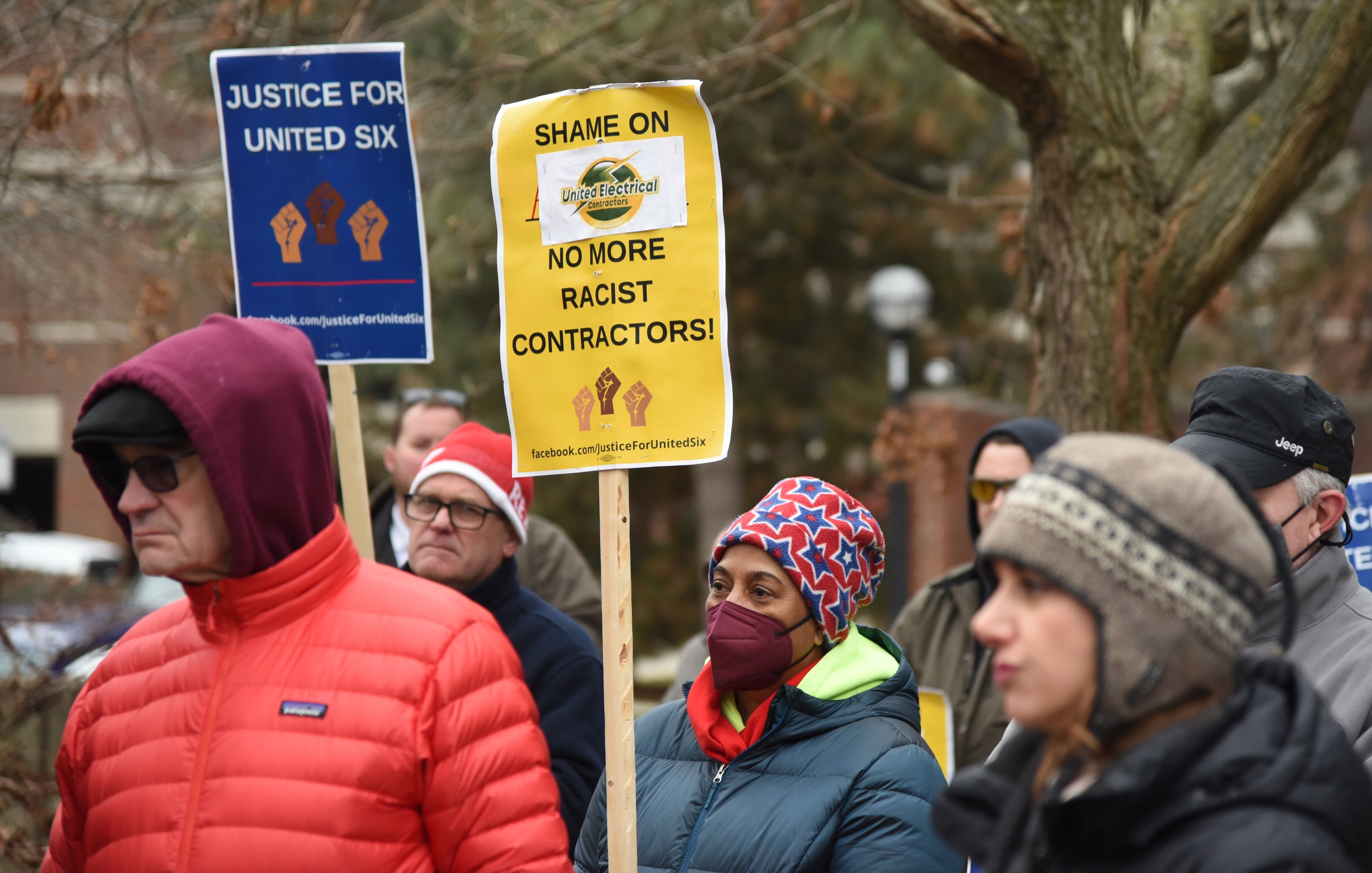 Anti-racism demonstration on Martin Luther King Jr. Day in downtown Ann ...