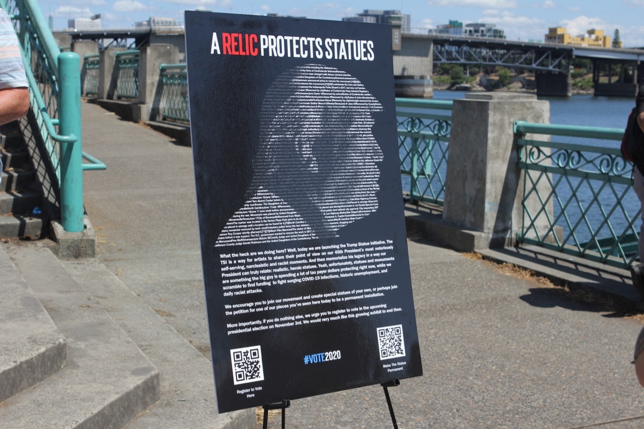 Trump living statues pop up in downtown Portland - oregonlive.com