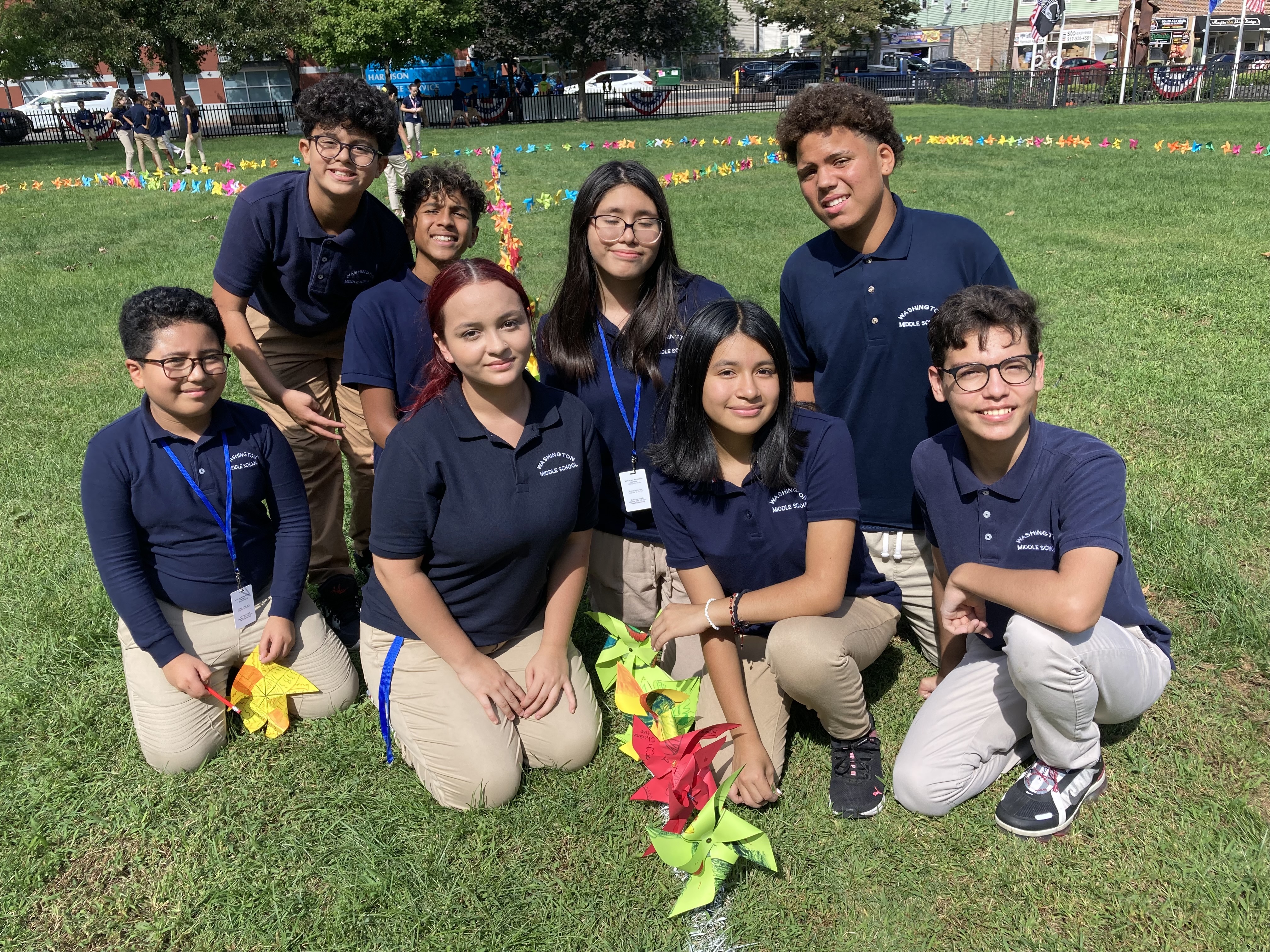 Harrison students plant Pinwheels for Peace, Sept. 20, 2022 - nj.com