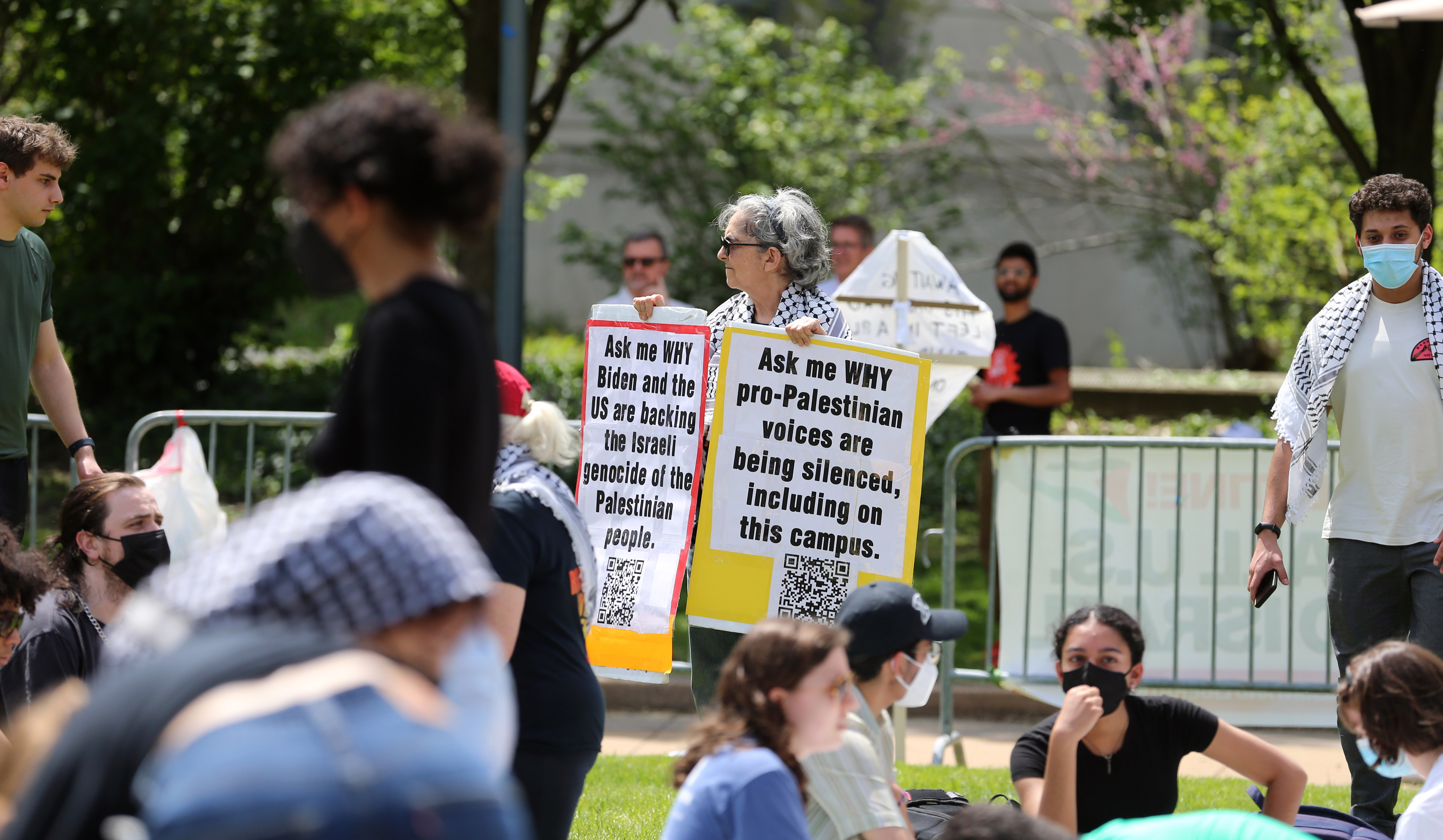 Pro-Palestine demonstrators at Case Western Reserve University , April ...