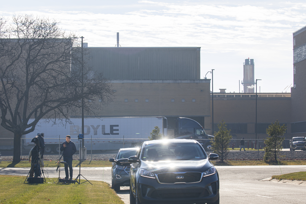 Pfizer prepares to ship COVID-19 vaccine out of Portage facility upon ...