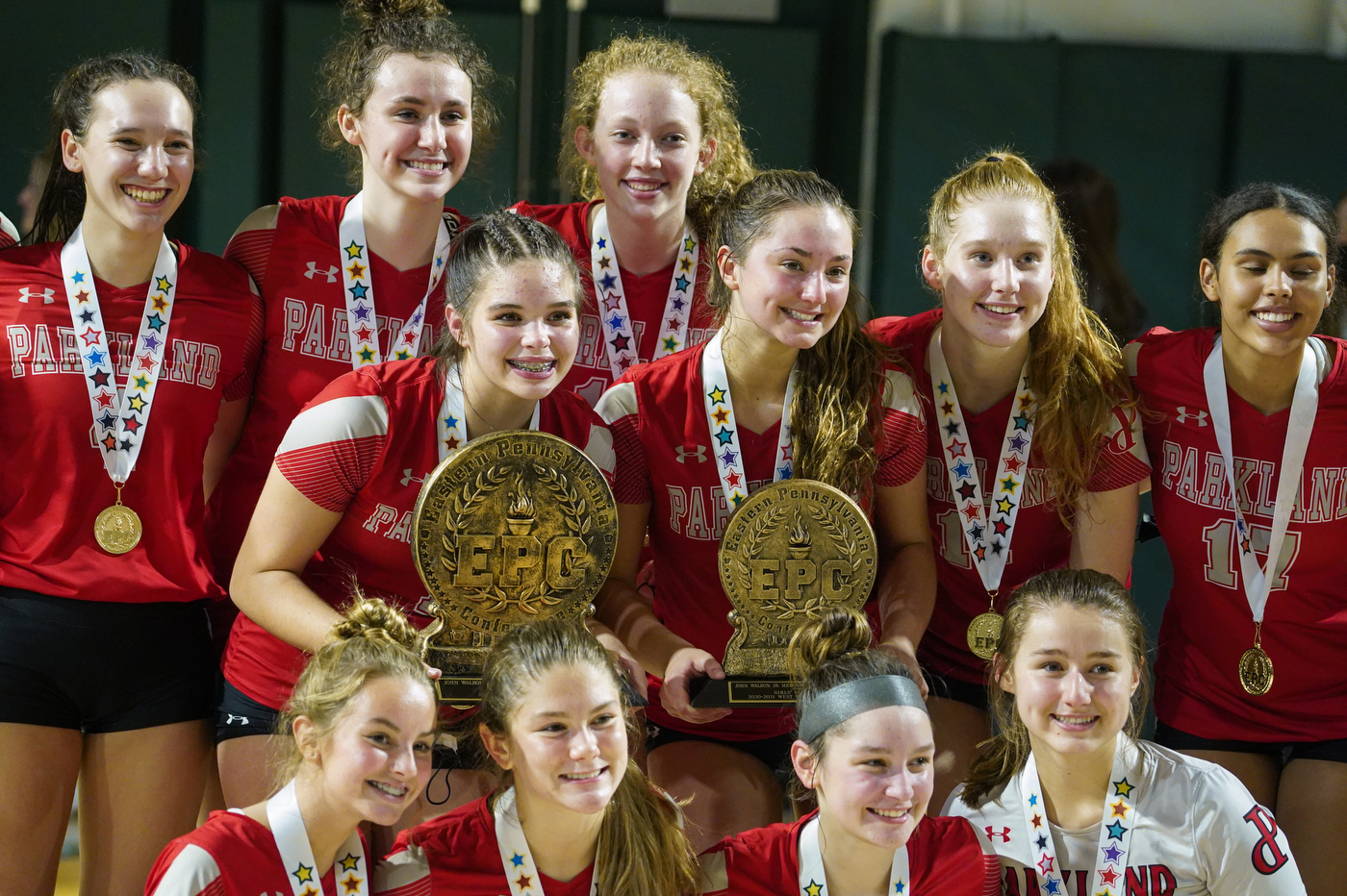 Parkland girls volleyball plays Emmaus in the 2021 EPC final ...