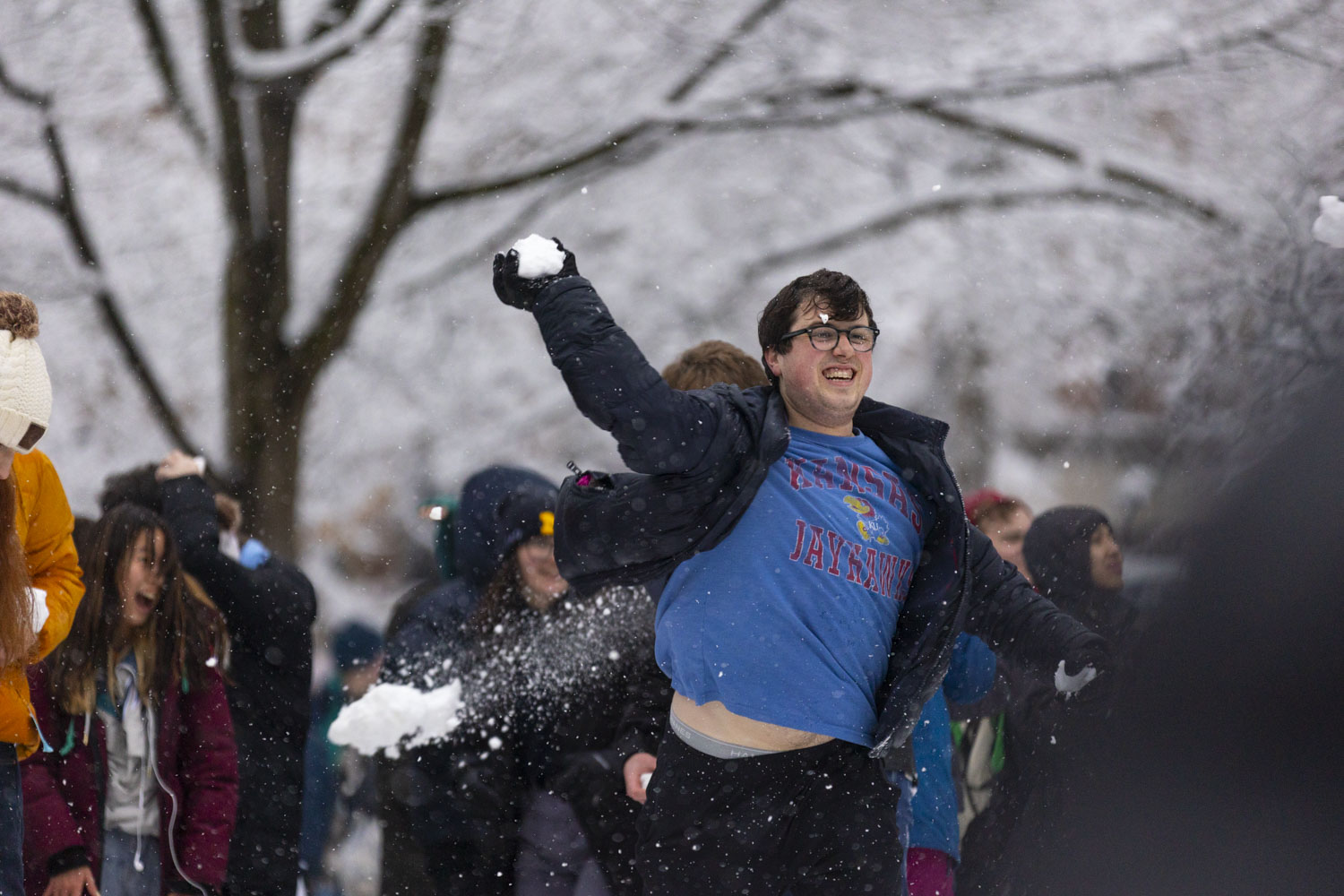Scenes from a snowball fight at the University of Michigan Diag - mlive.com