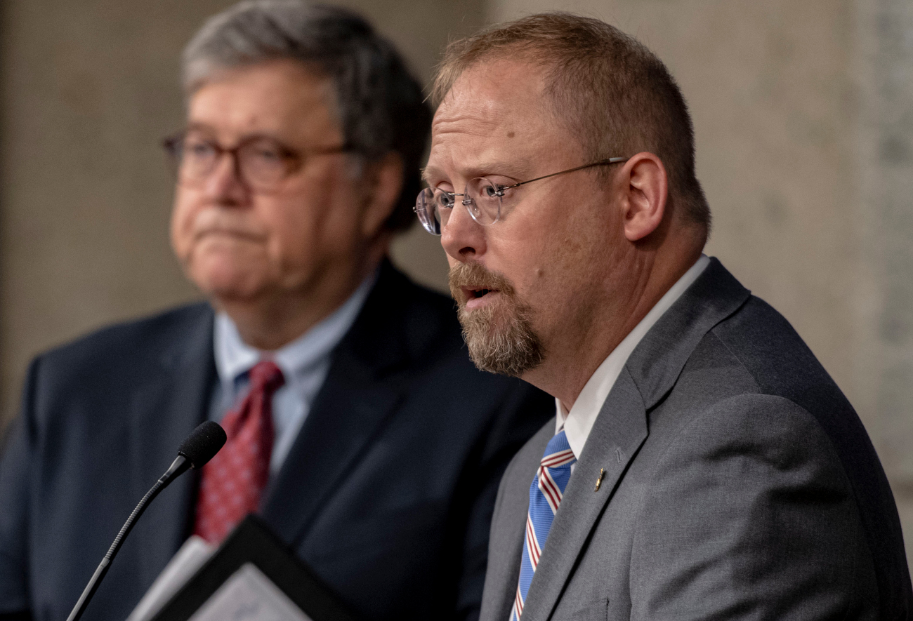 U.S. Attorney General William P. Barr speaks at Gerald R. Ford ...