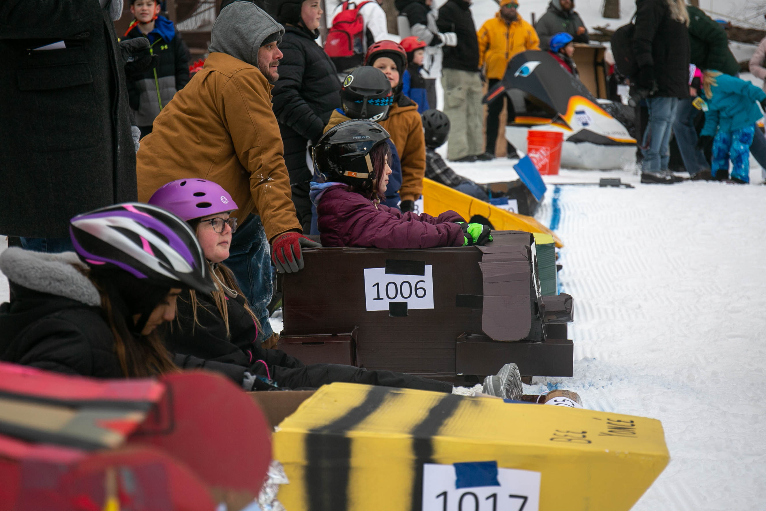 Photos: Cardboard sled teams battle for first place at Winterfest races ...