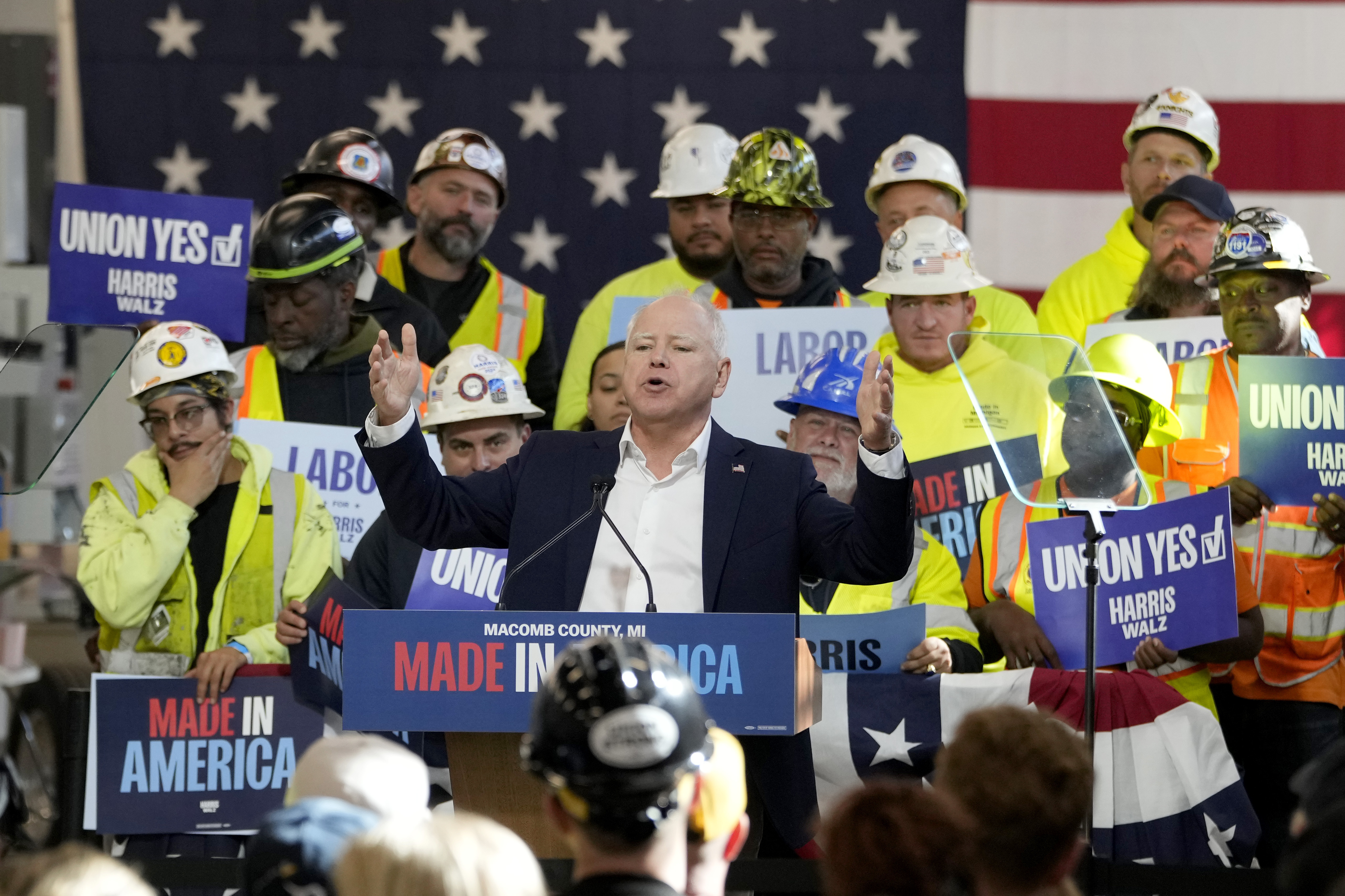 Democratic vice presidential nominee Minnesota Gov. Tim Walz speaks in ...