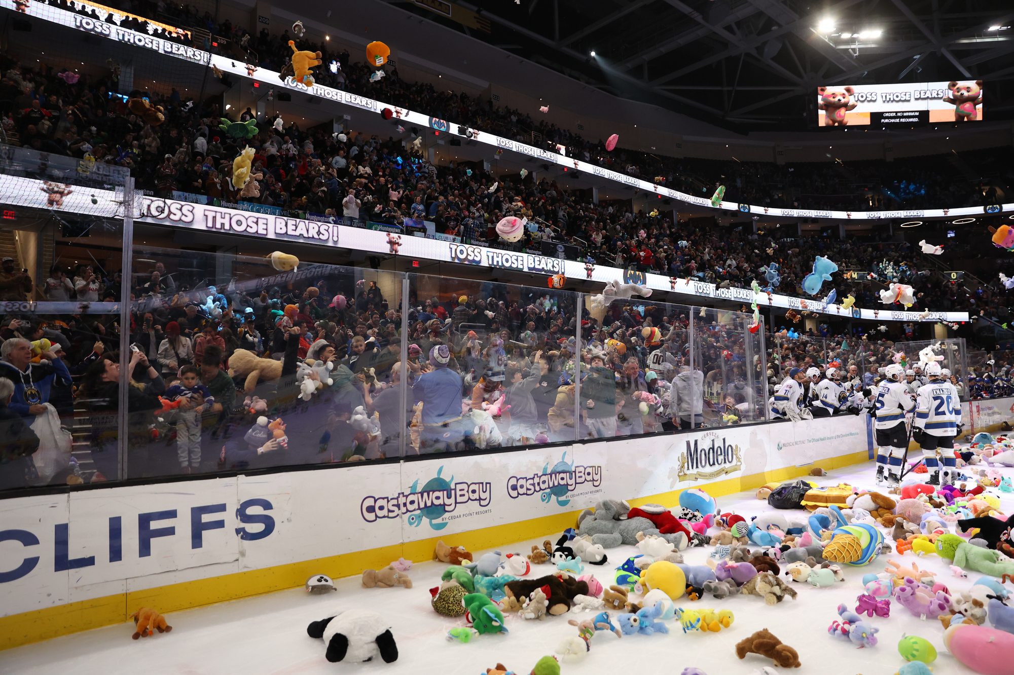 Teddy Bear Toss at Cleveland Monsters game - cleveland.com