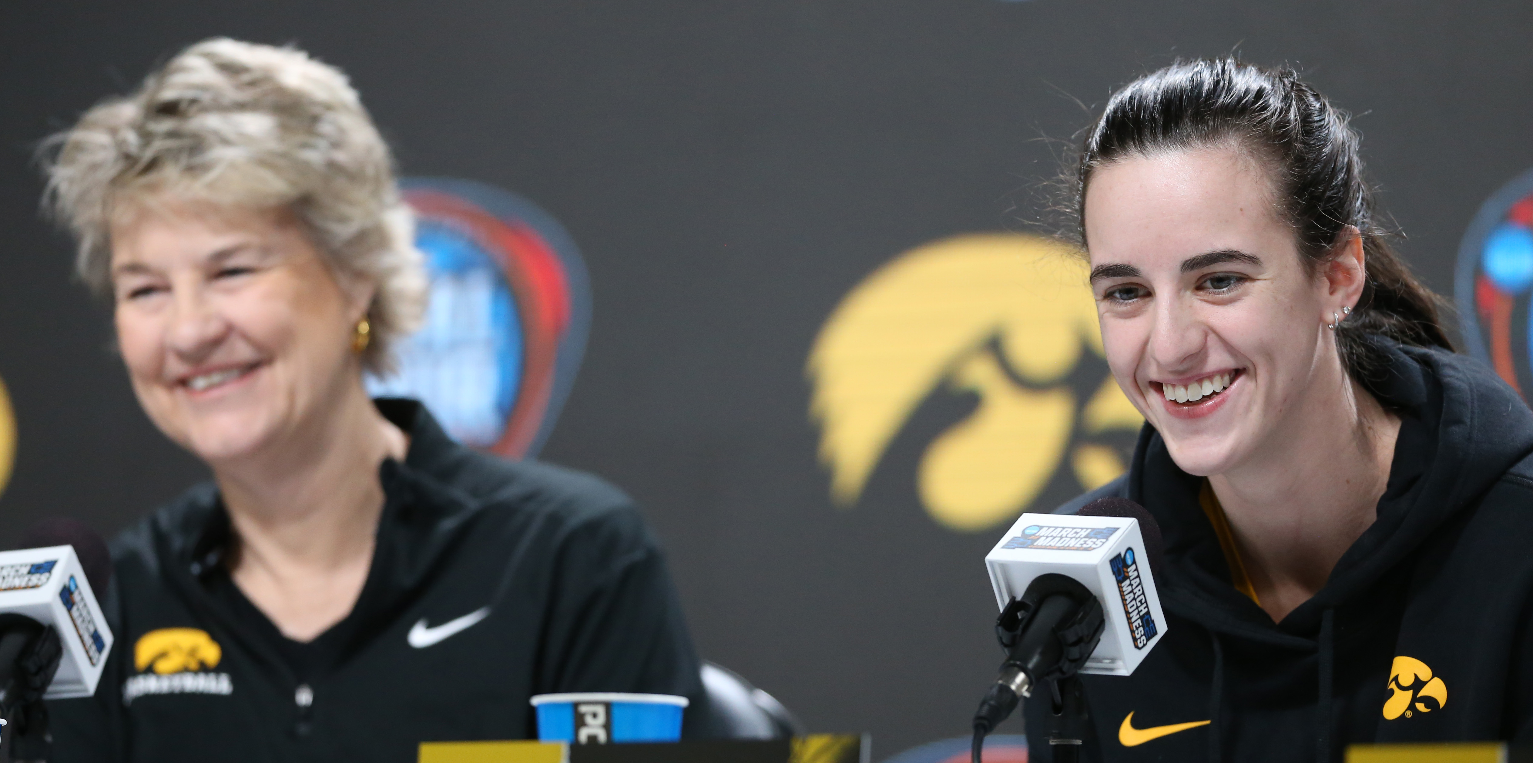Iowa Hawkeyes Final Four practice at Rocket Mortgage FieldHouse, April ...