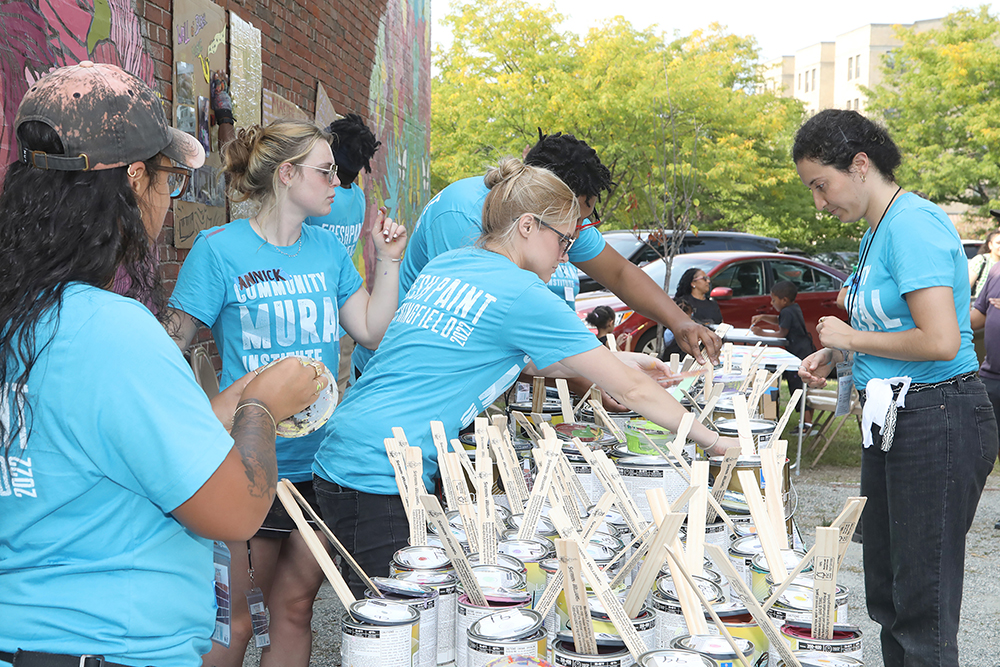 The Mason Square Library Paint Party sponsored by the Community Mural ...