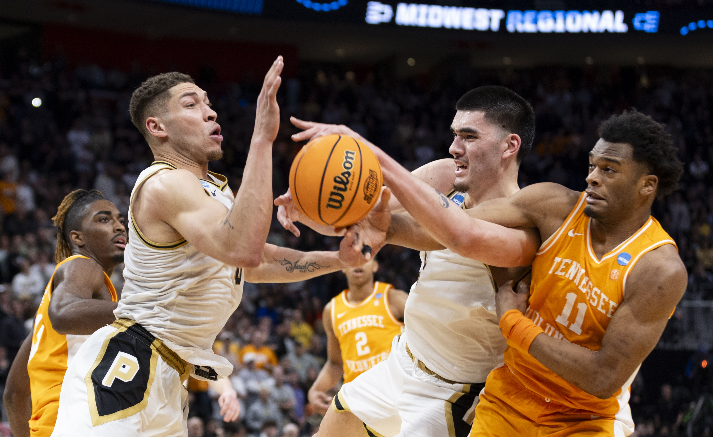 See photos as Purdue basketball defeats Tennessee 72-66 in Detroit ...
