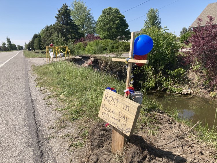 Roadside memorial for Hemlock High School teen Dax E. Burk - mlive.com
