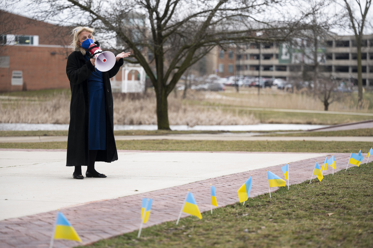Students lead rally to support Ukraine at EMU - mlive.com