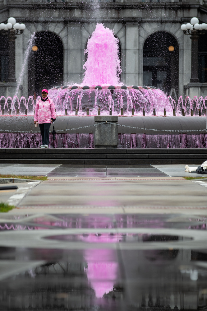 Capitol fountain turns pink to fight breast cancer - pennlive.com