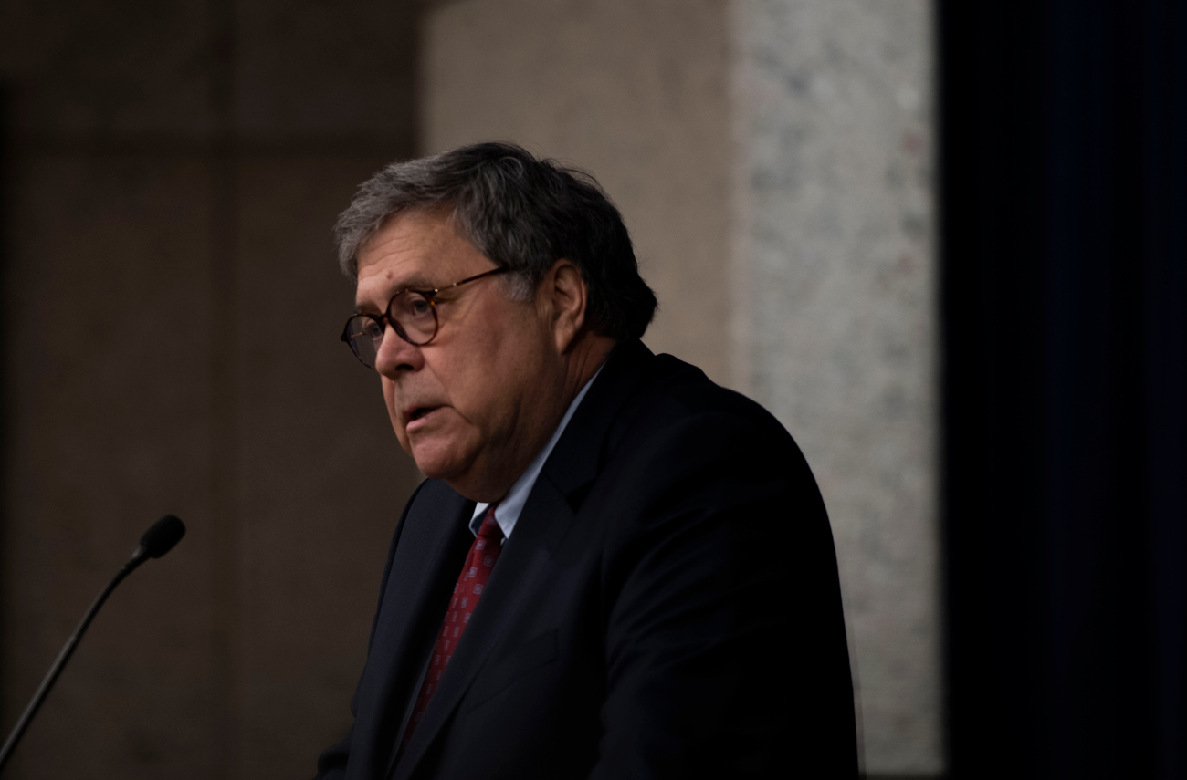U.S. Attorney General William P. Barr speaks at Gerald R. Ford ...