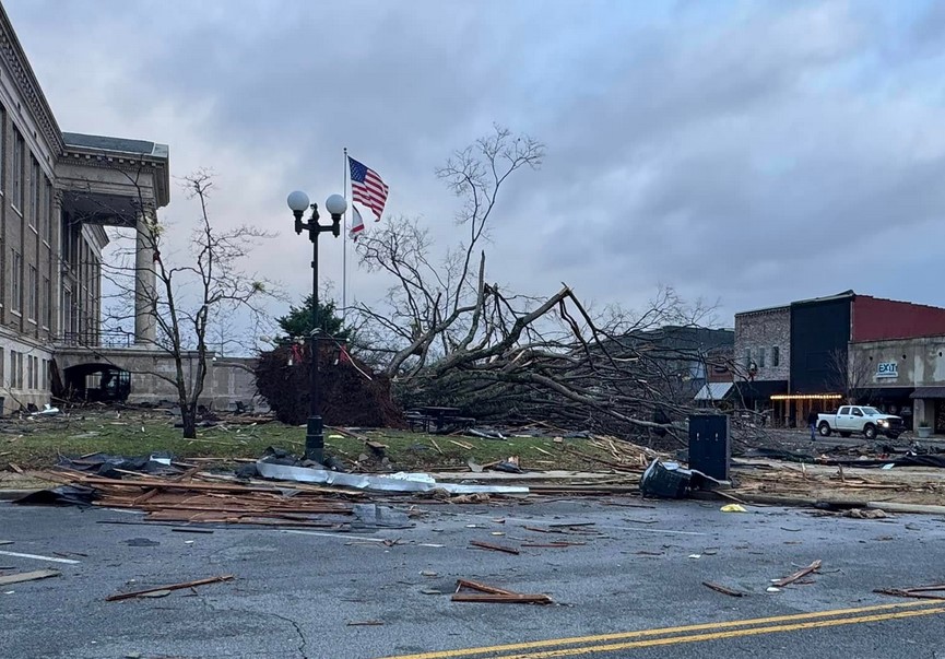 Storm damage in downtown Athens - al.com