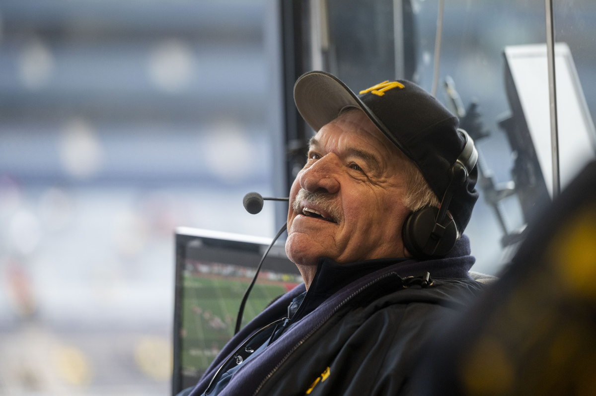 Longtime Michigan football announcers Jim Brandstatter and Dan Dierdorf ...