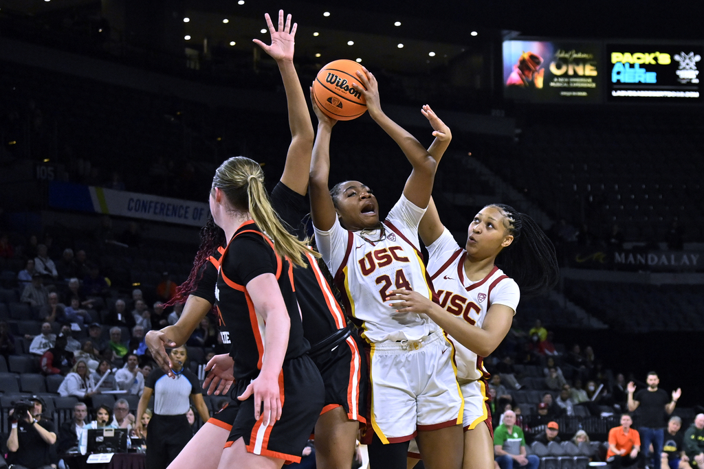Oregon State vs. USC at Pac-12 women's basketball tournament ...