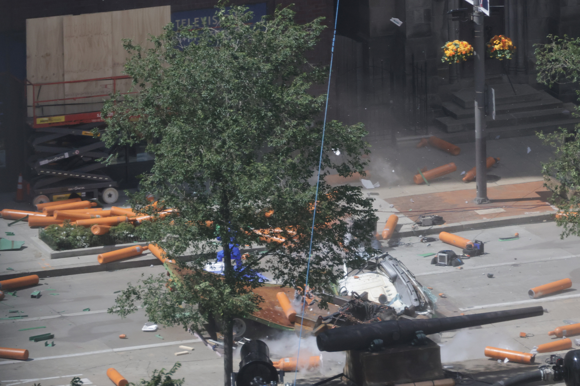 Superman movie resumes at Cleveland’s Public Square, July 2, 2024 ...