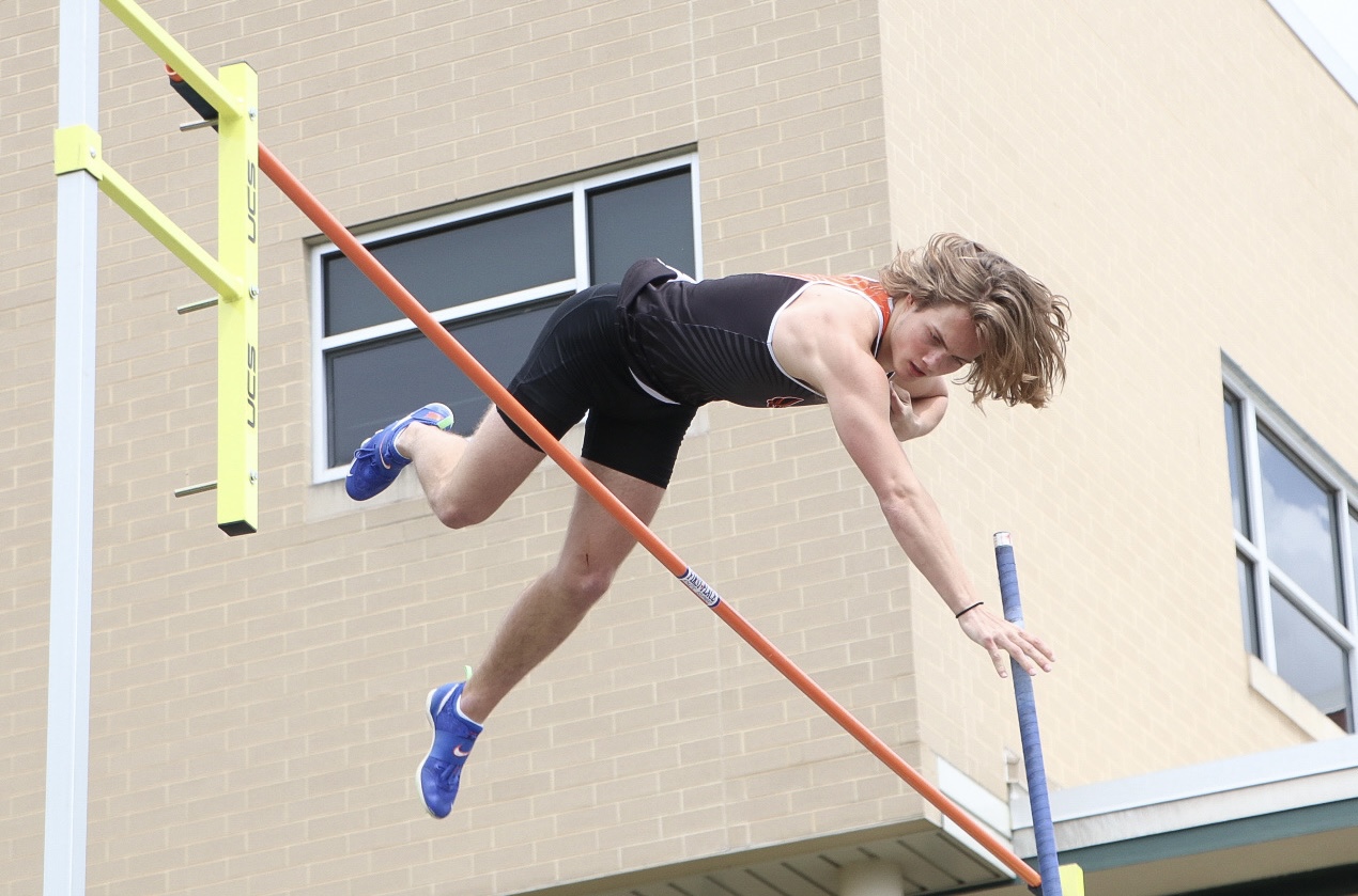 Athletes compete during the 2024 Mid-Penn Conference track and field ...