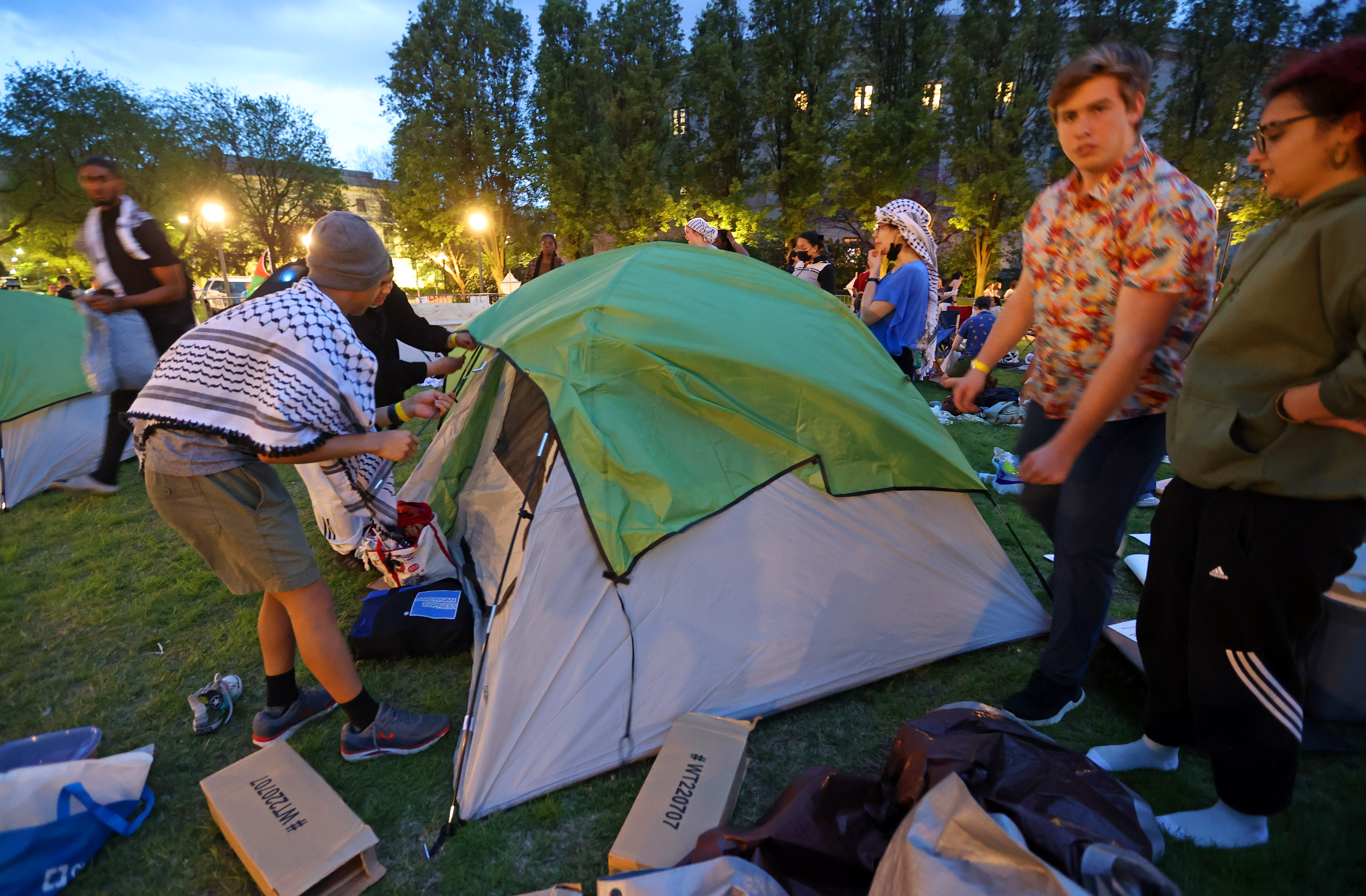 Pro-Palestine demonstrators stay the night at Case Western Reserve ...