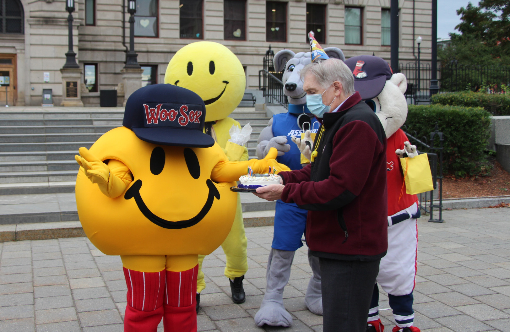 Smiley Ball debuts as WooSox mascot on World Smile Day - masslive.com