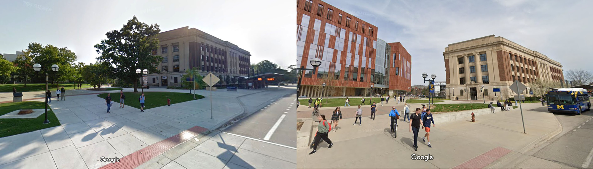 Before and after street views of University of Michigan construction ...