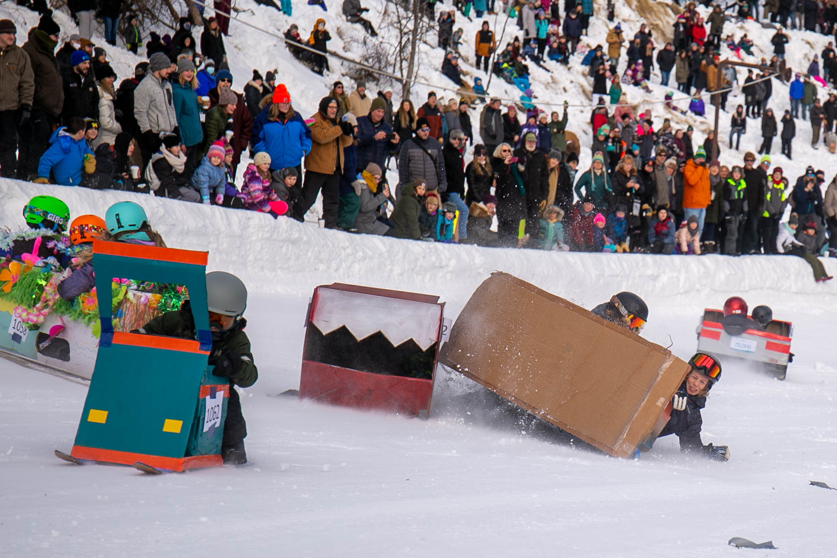 Photos: Cardboard sled teams battle for first place at Winterfest races ...