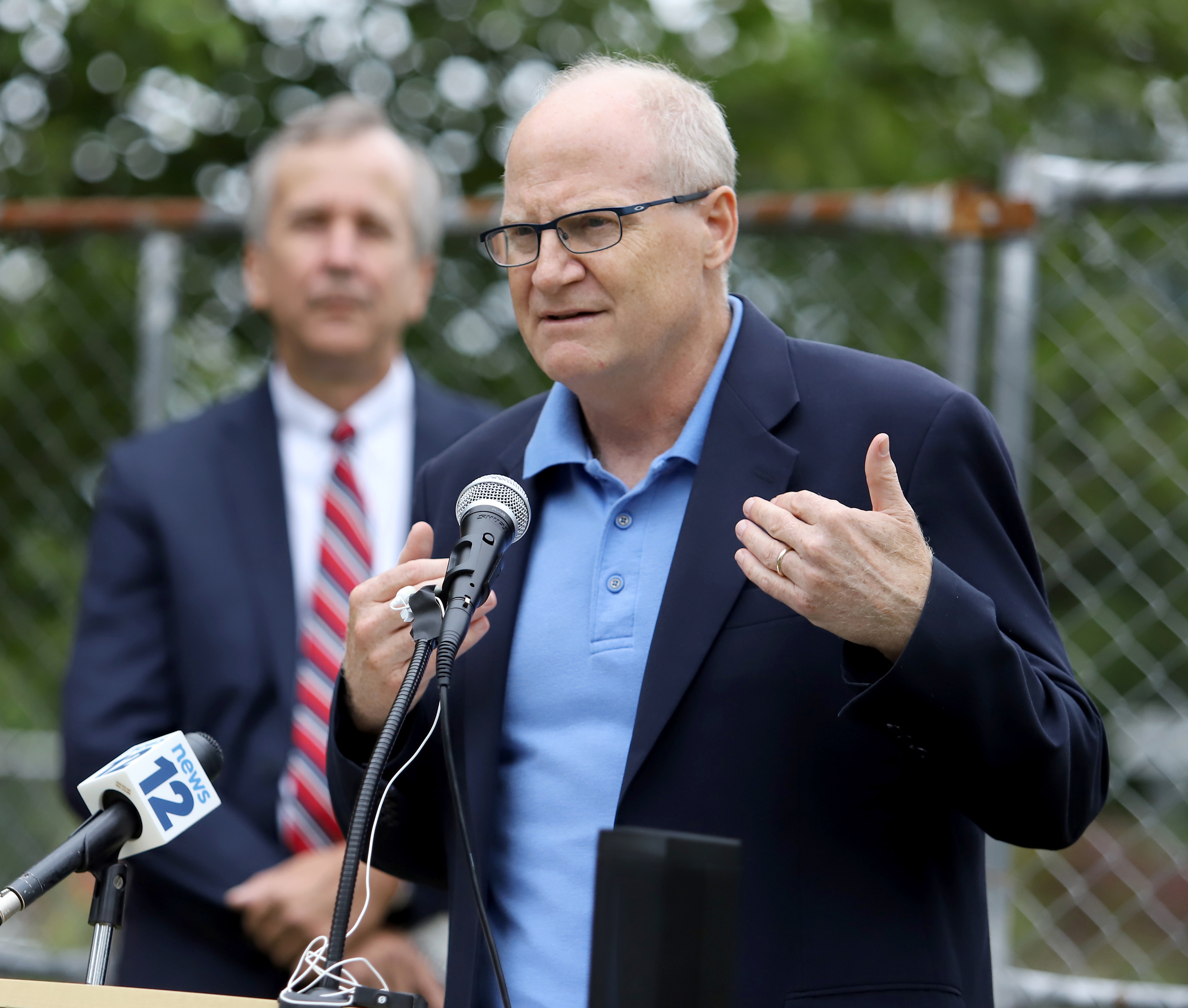 Environmental leaders and elected officials hold a press conference on ...