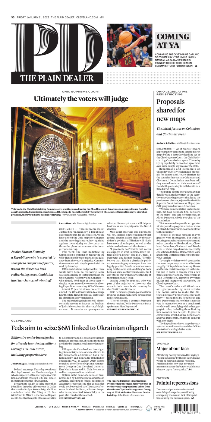 2022 Plain Dealer front page images - cleveland.com