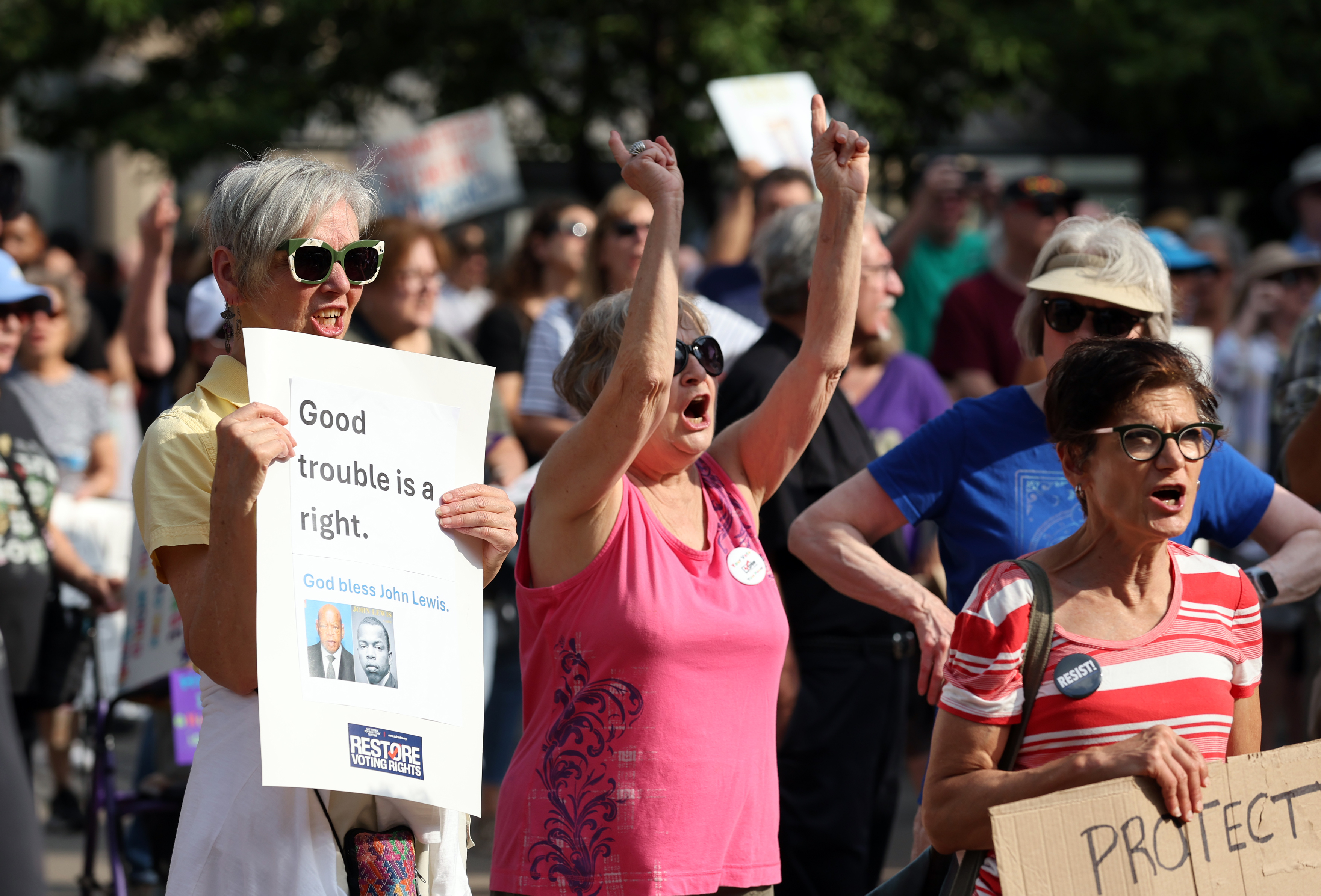 Hundreds gather for Good Trouble Lives On protest in Cleveland, July 17 ...