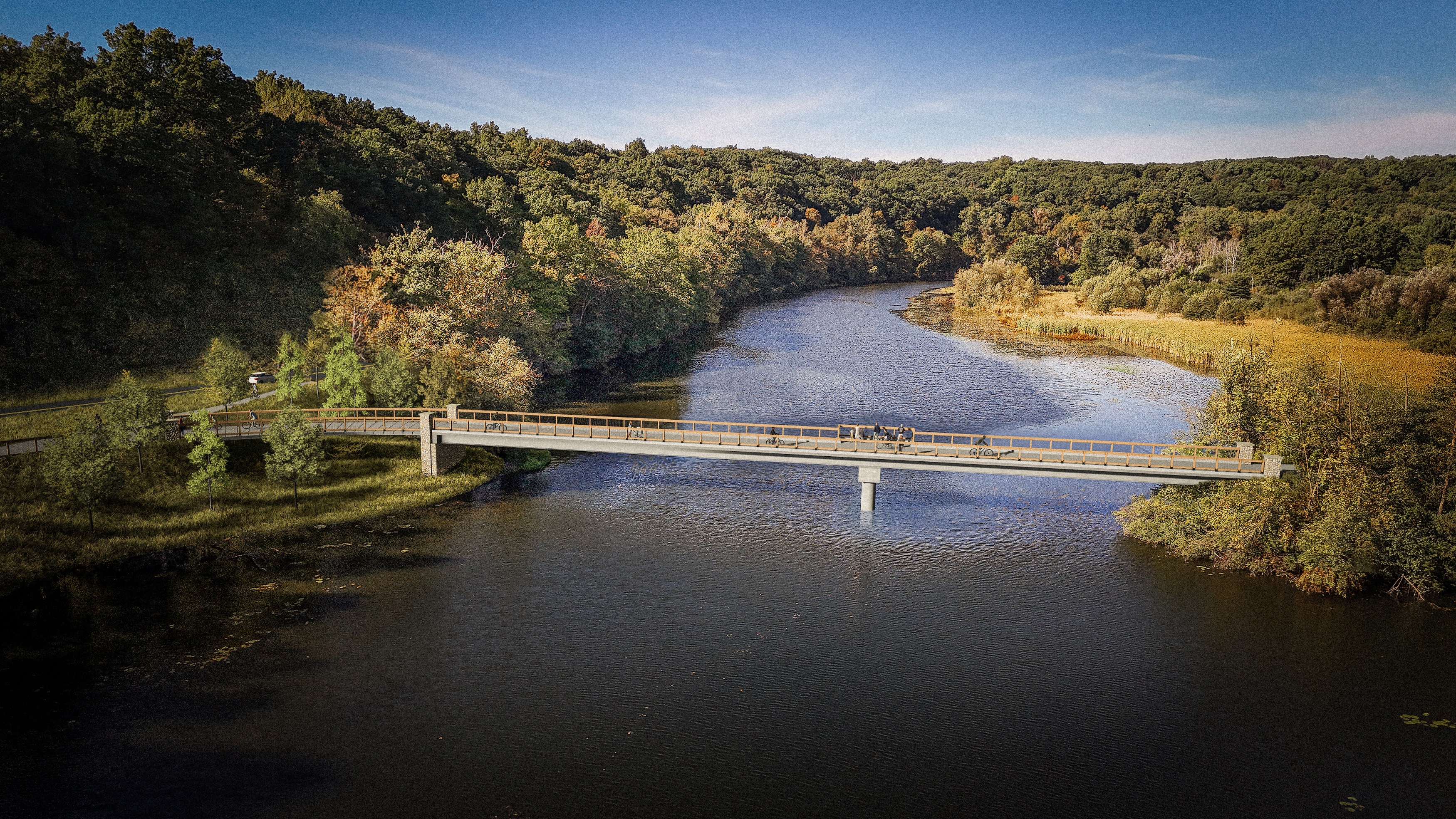 Design concept for new bridge into Barton Nature Area in Ann Arbor ...