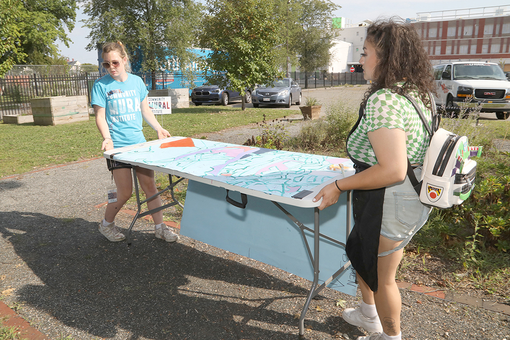 The Mason Square Library Paint Party sponsored by the Community Mural ...