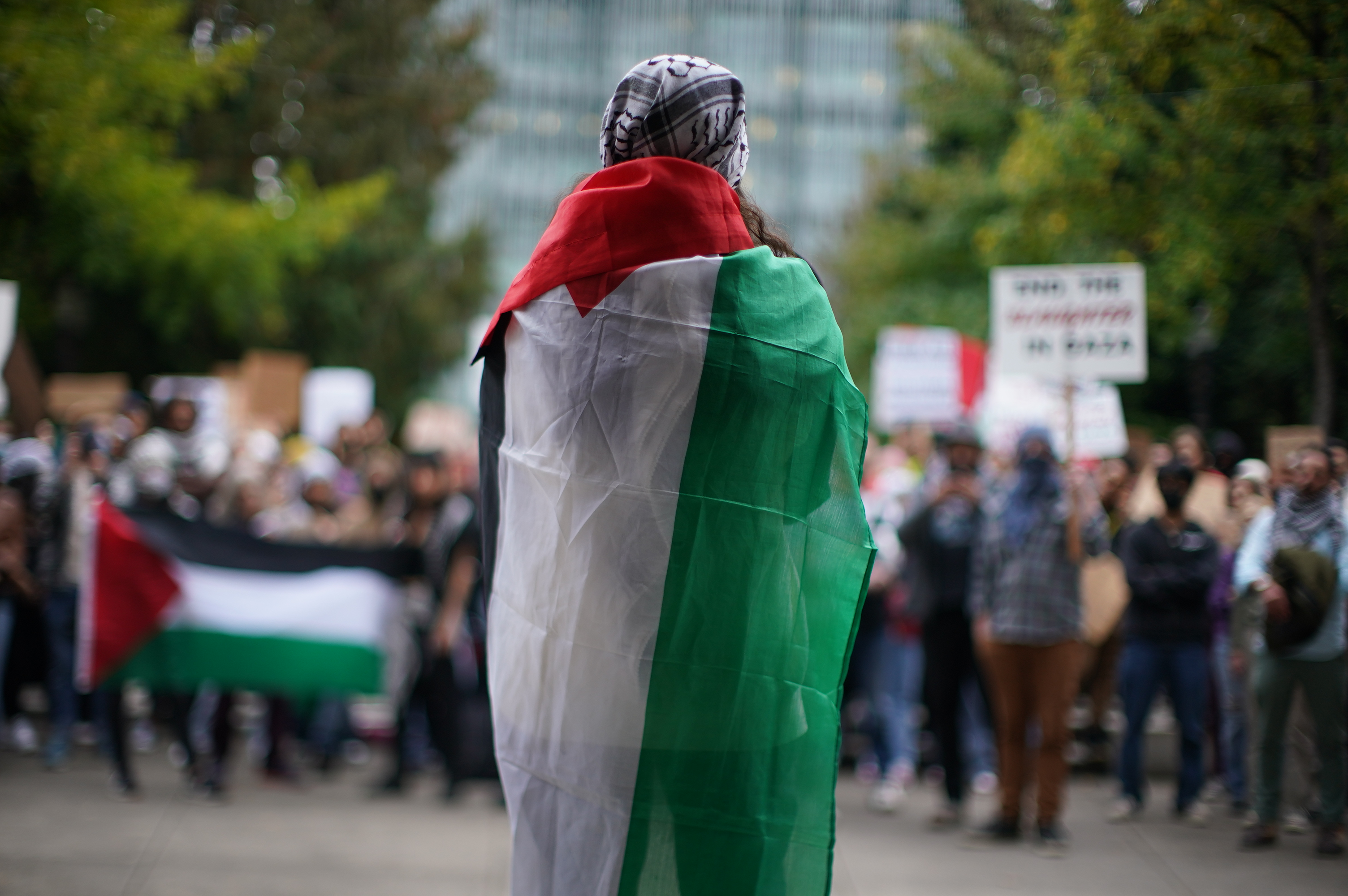 Hundreds gather for Palestine demonstration in downtown Portland ...