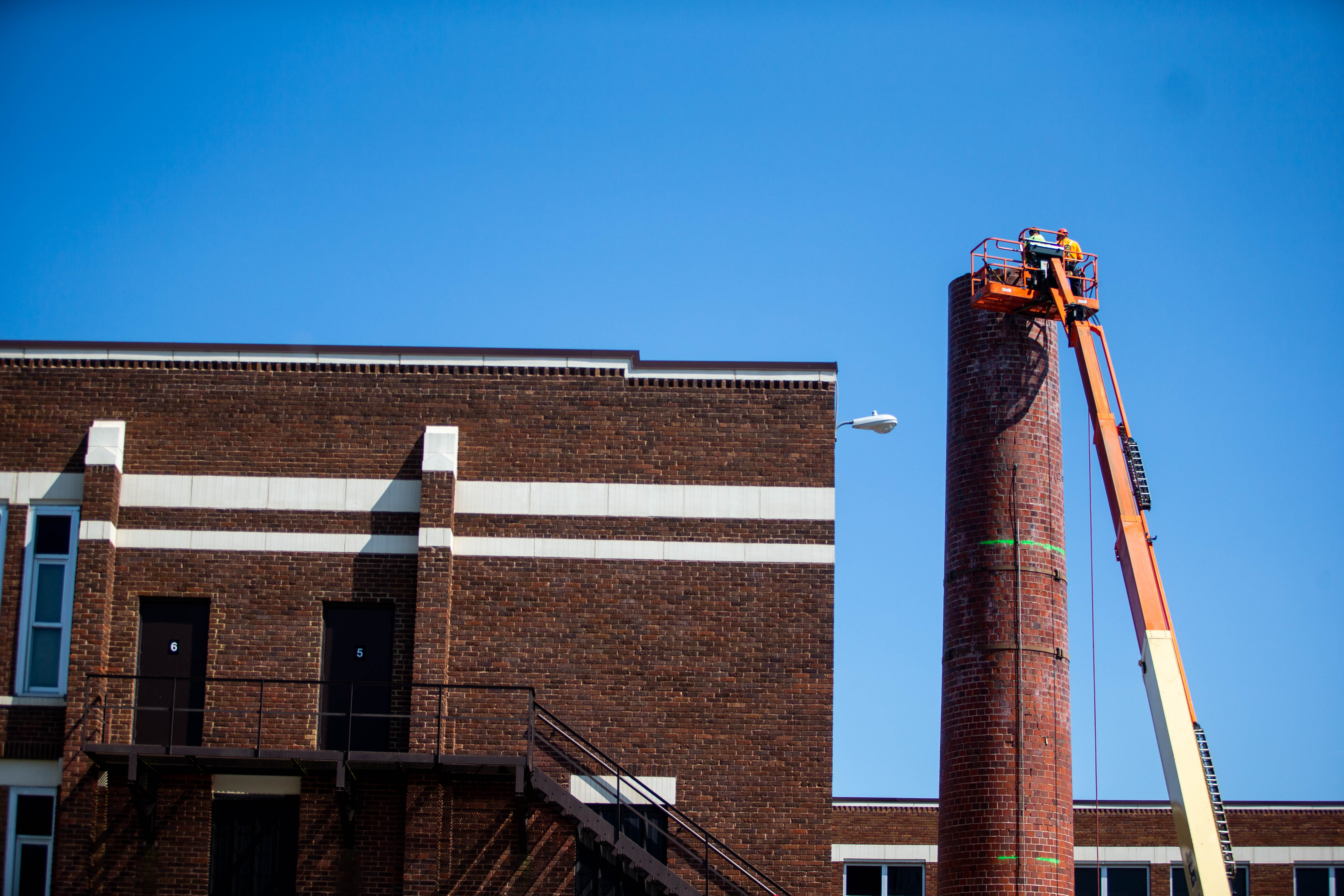 Grand Blanc's Perry Center deconstructs smokestack - mlive.com