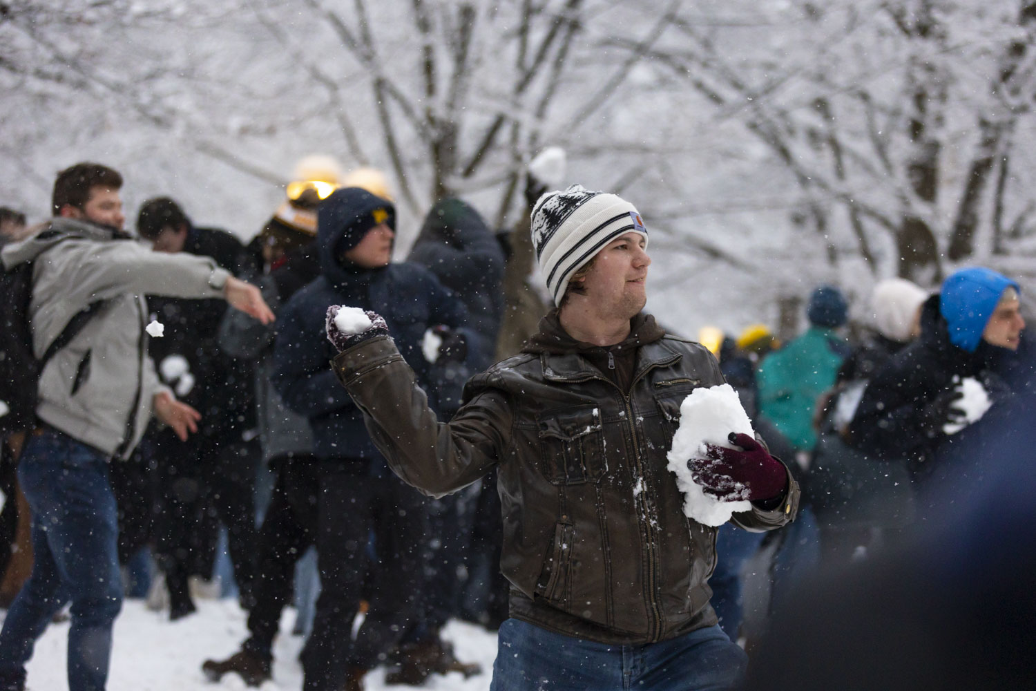 Scenes from a snowball fight at the University of Michigan Diag - mlive.com