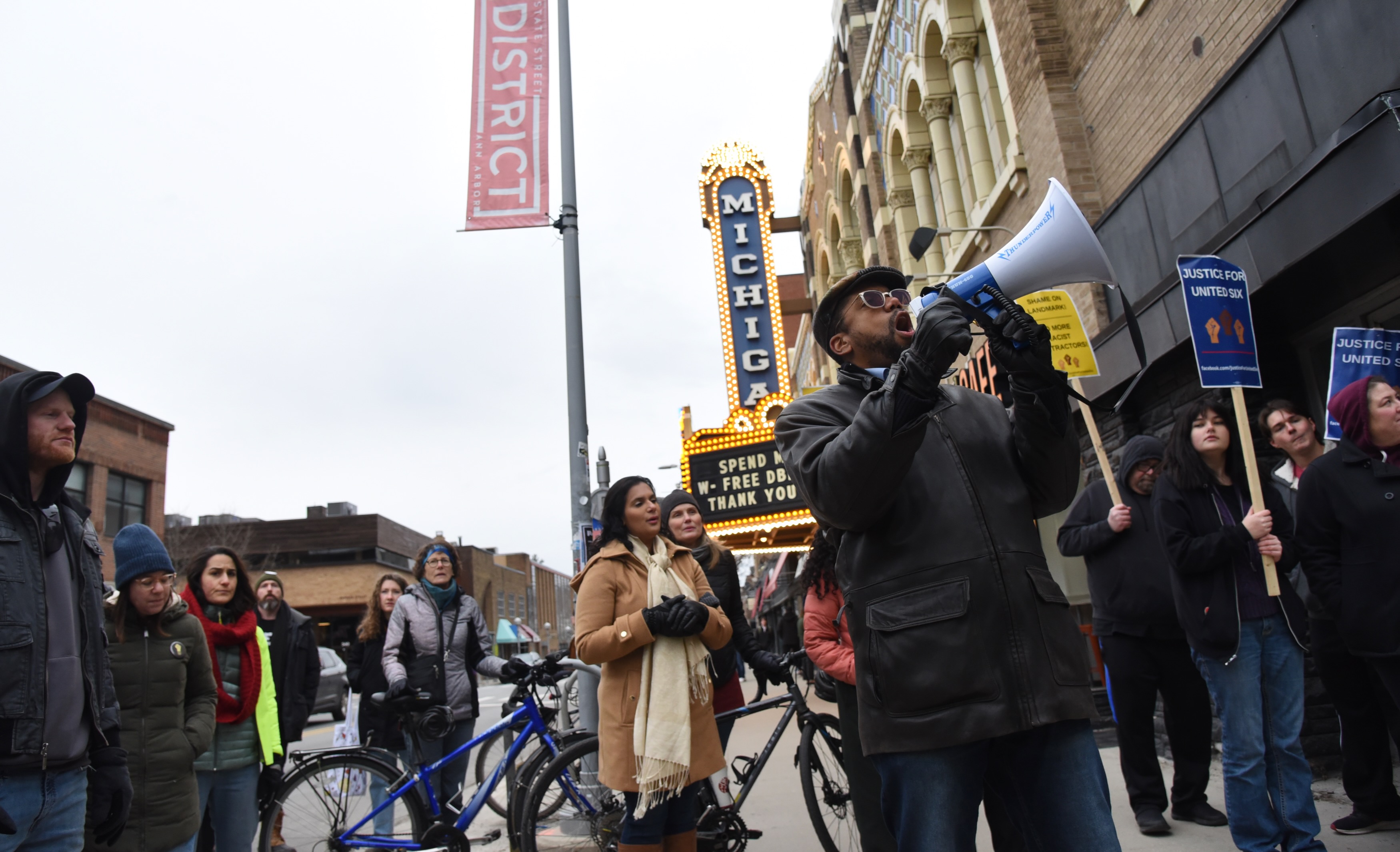 Anti-racism demonstration on Martin Luther King Jr. Day in downtown Ann ...