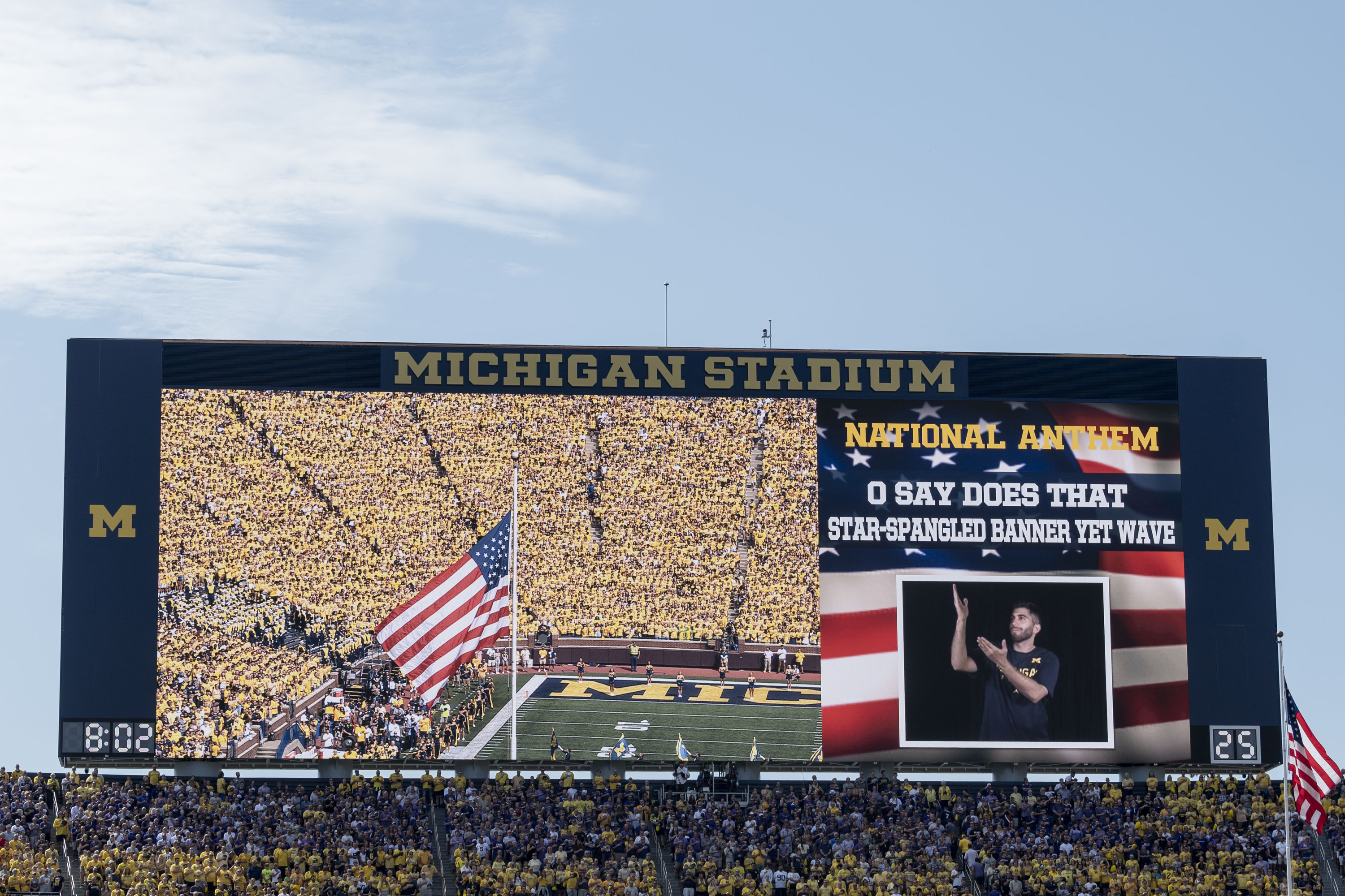 New scoreboards and LED lighting illuminate first Michigan home game of ...