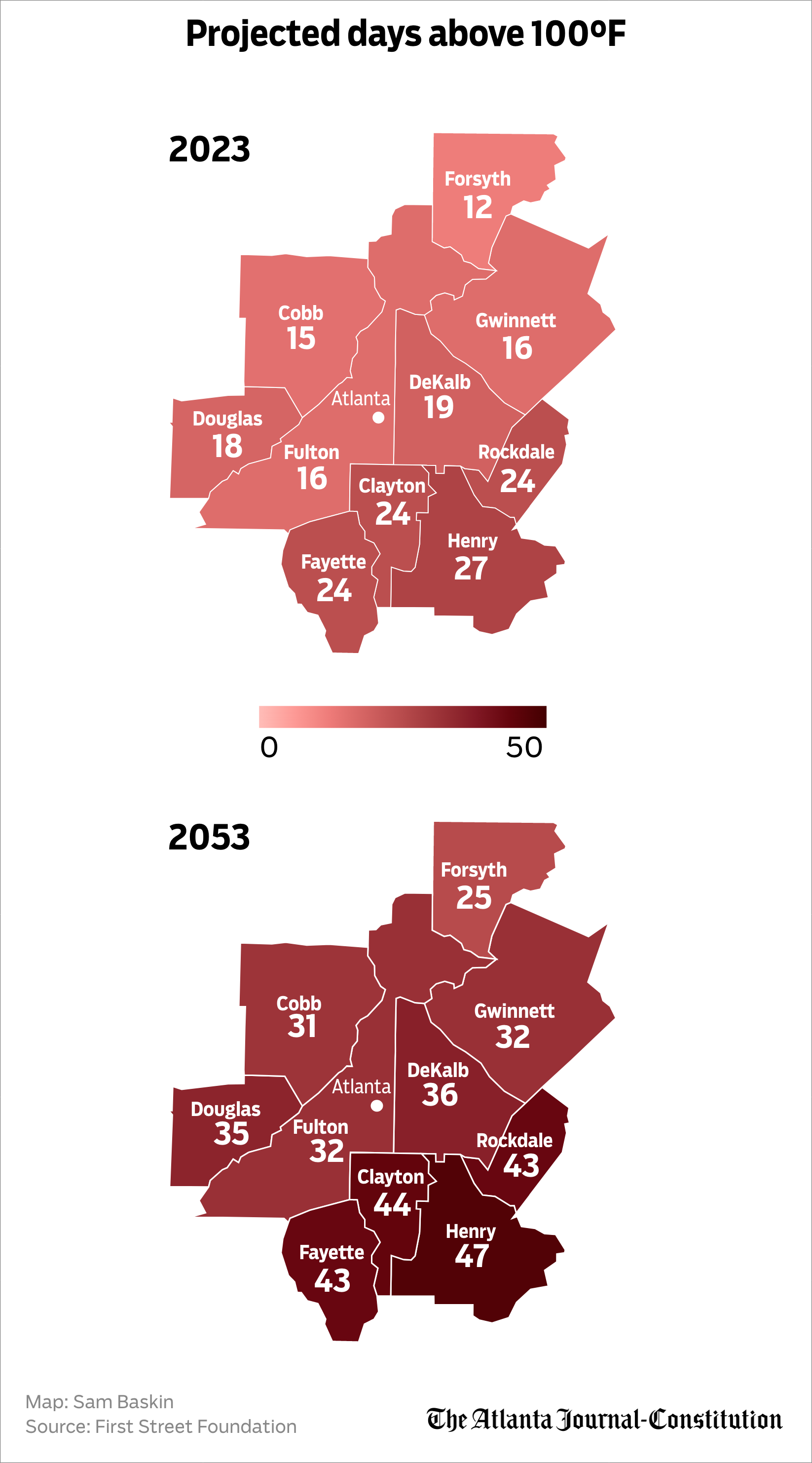 Metro Atlanta to see more 'dangerous days' of high heat by 2053, report ...
