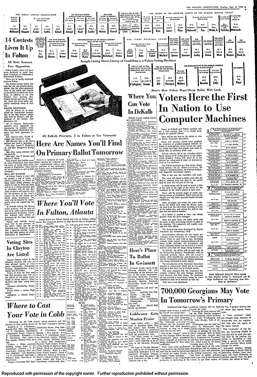 AJC Deja News: Voting controversies nothing new for Atlanta (1964)