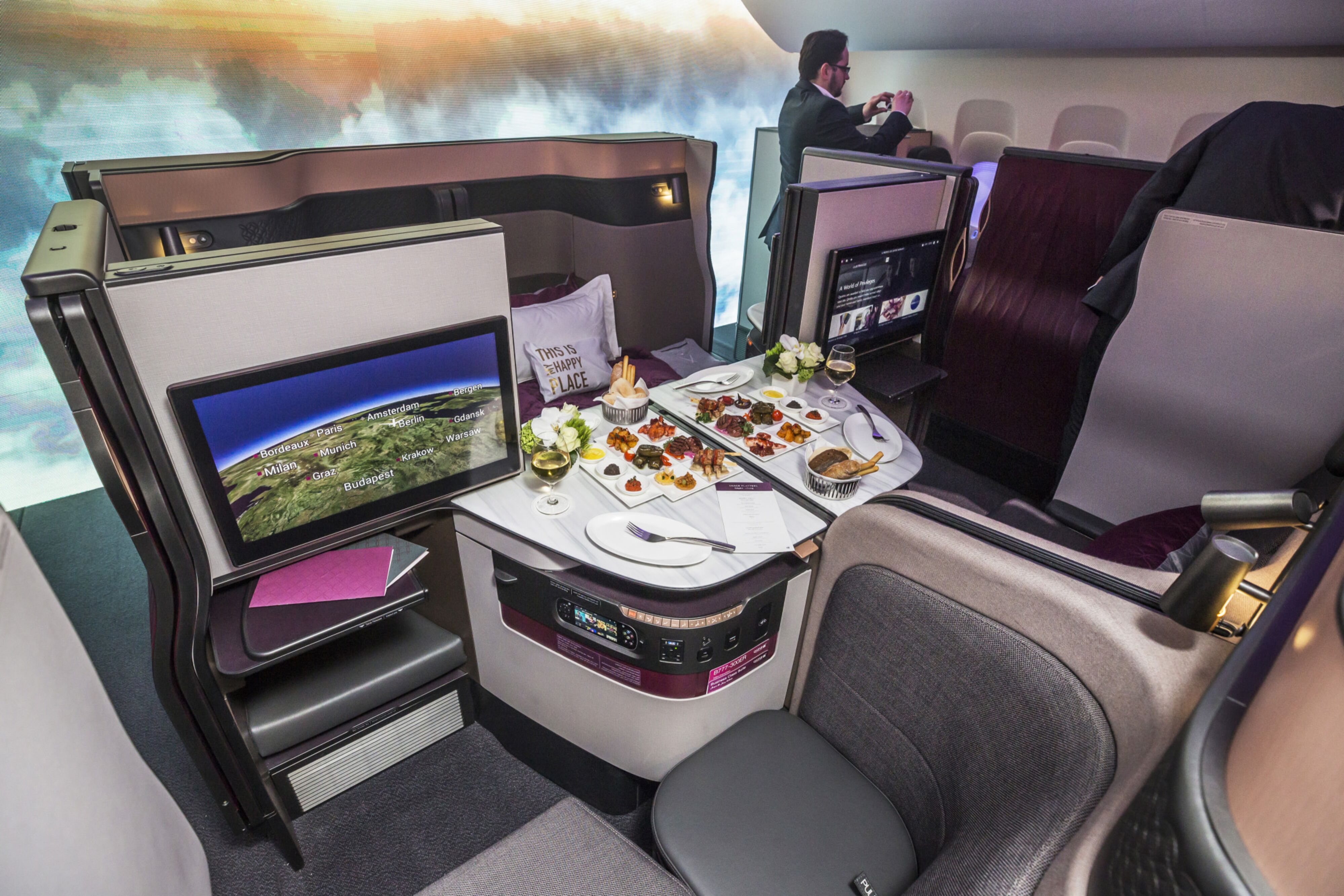 Cabine De Classe Executiva Da Qatar Airways Qatar Airways Inaugura