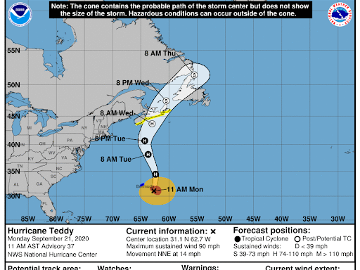 Hurricane Teddy will bring a dangerous surf and huge waves to New ...